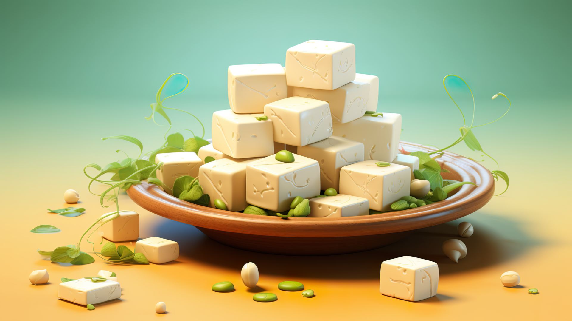 Tofu Cartoon Food Wallpaper by patrika