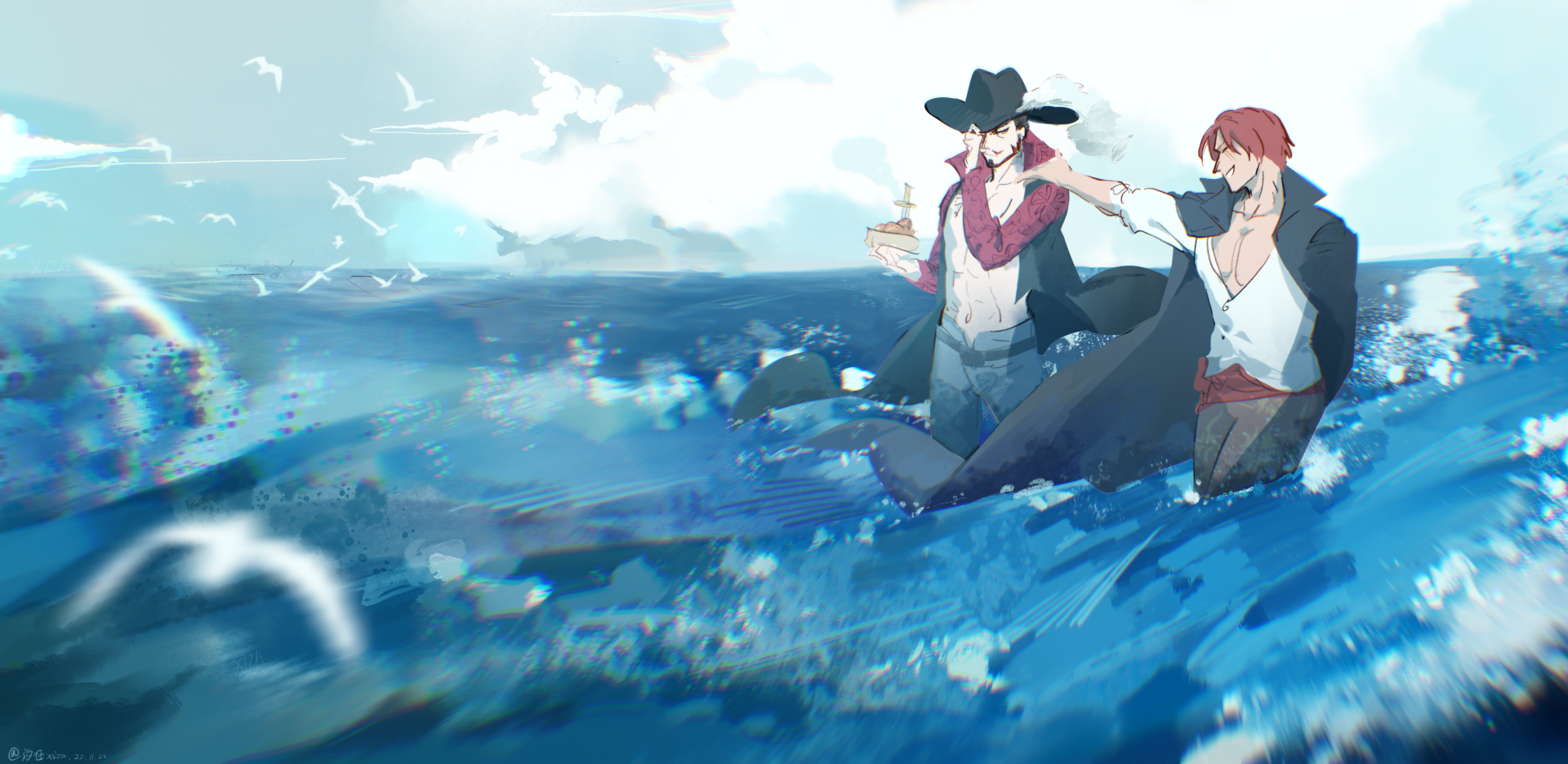 Download Dracule Mihawk Shanks (One Piece) Anime One Piece 4k Ultra HD ...