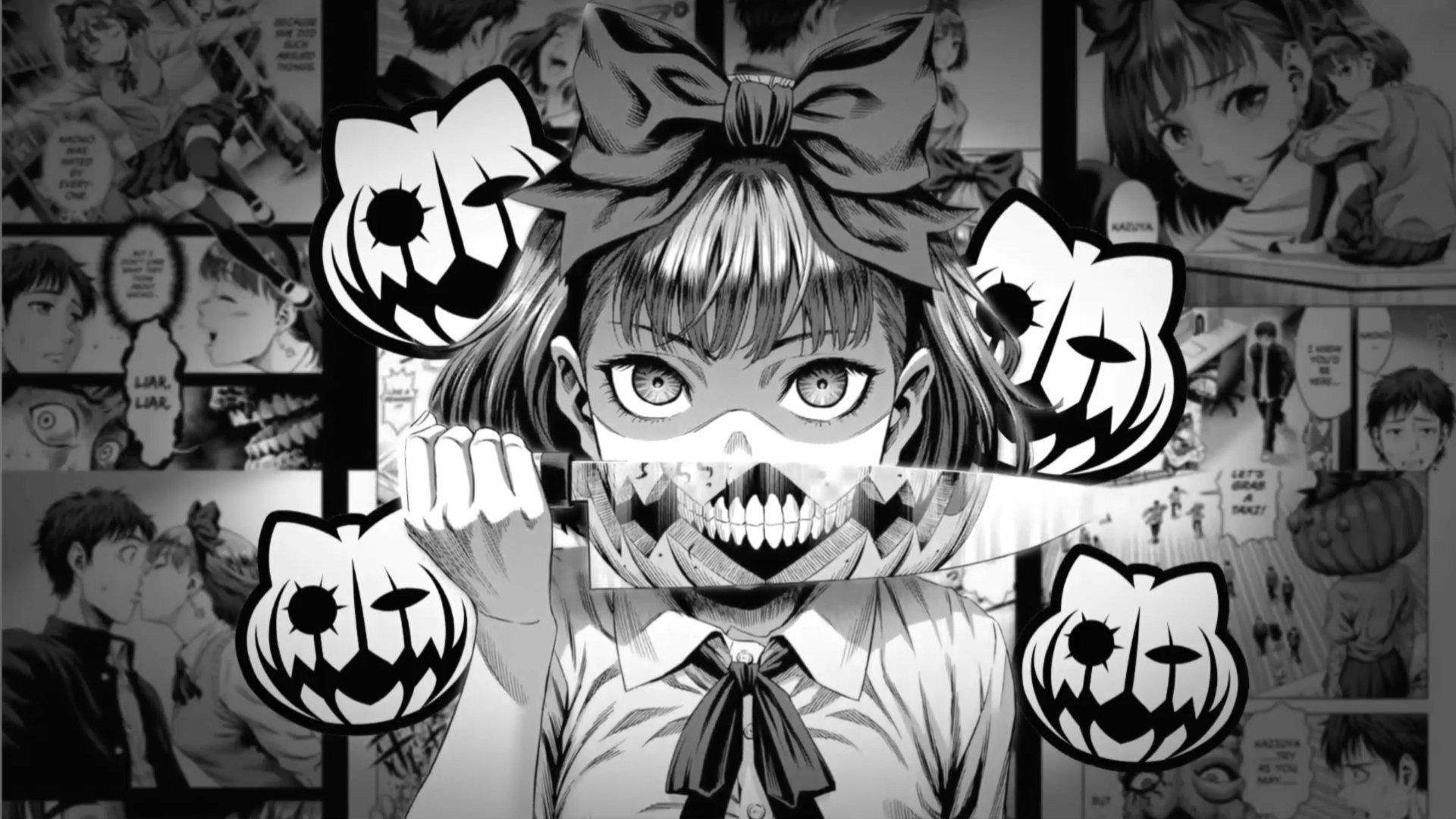 Pumpkin Night — 4K Ultra HD Anime Girl Wallpaper: Midnight Grin