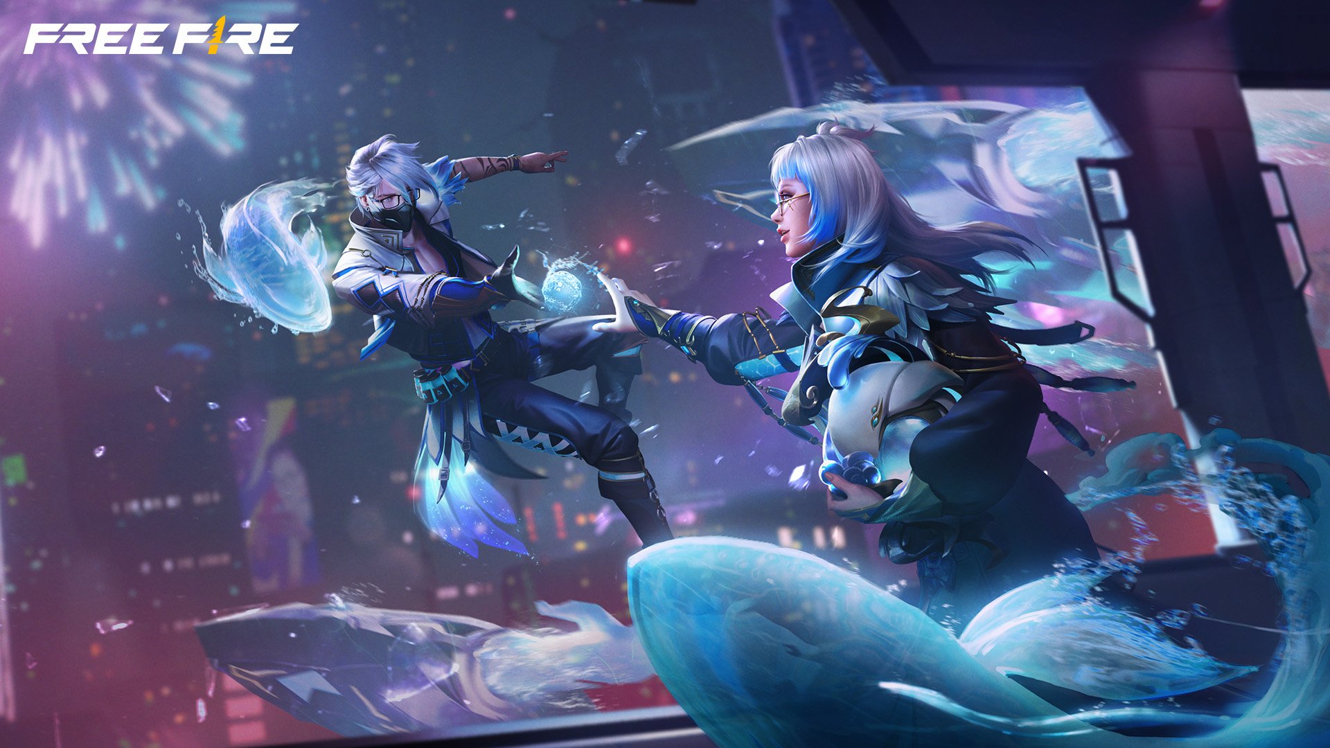 Garena Free Fire HD Wallpaper - Dynamic Duo Battle Scene