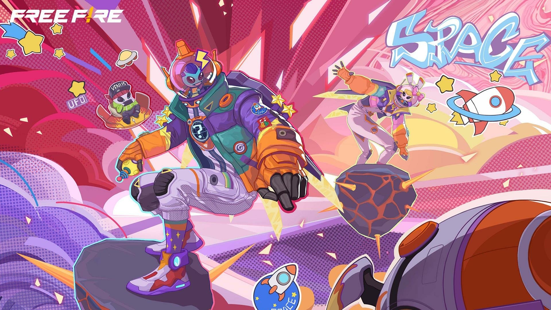 Garena Free Fire Space-Themed HD Wallpaper
