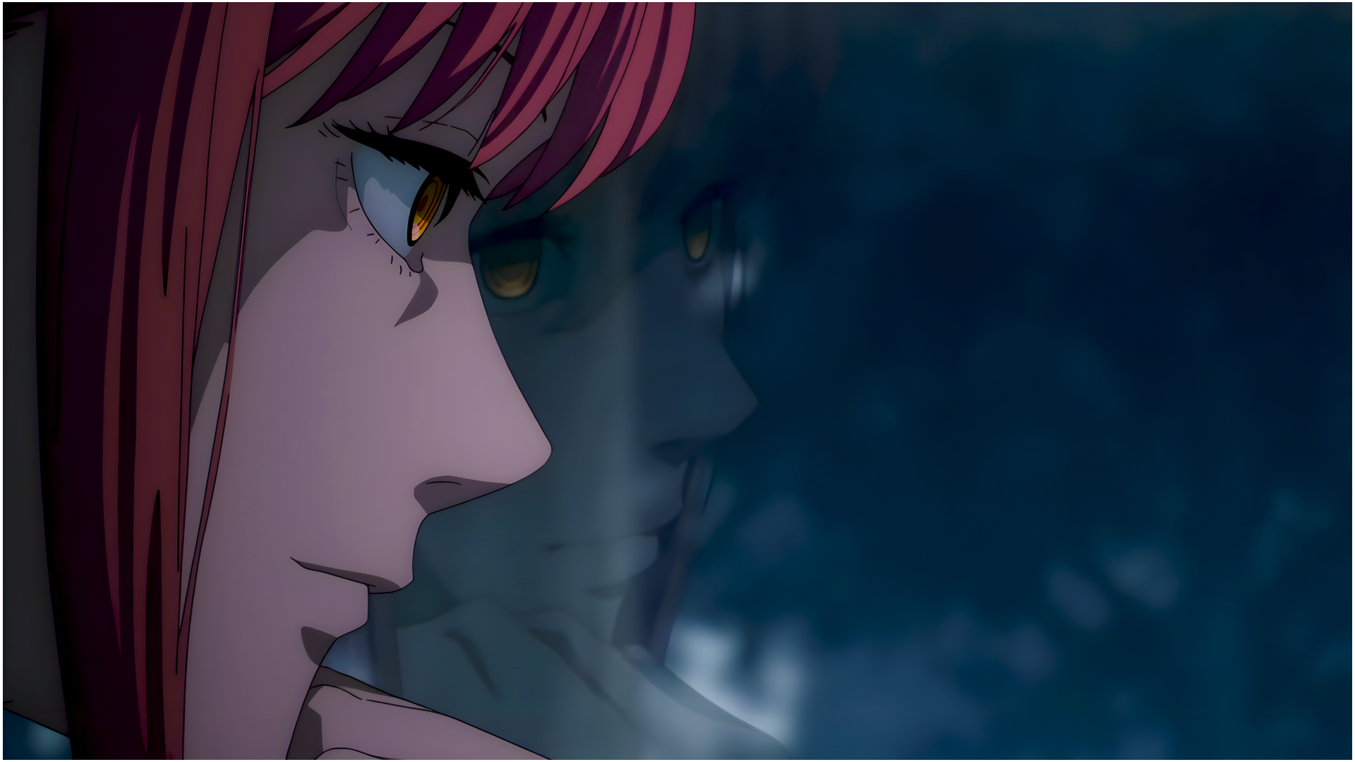 Makima Reflection: Stunning 8K Chainsaw Man Anime Wallpaper