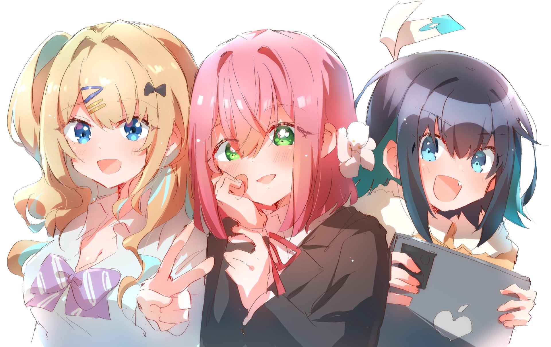 Runa, Hakari & Konoha - Stunning 4K Anime Crossover Wallpaper by にゃー