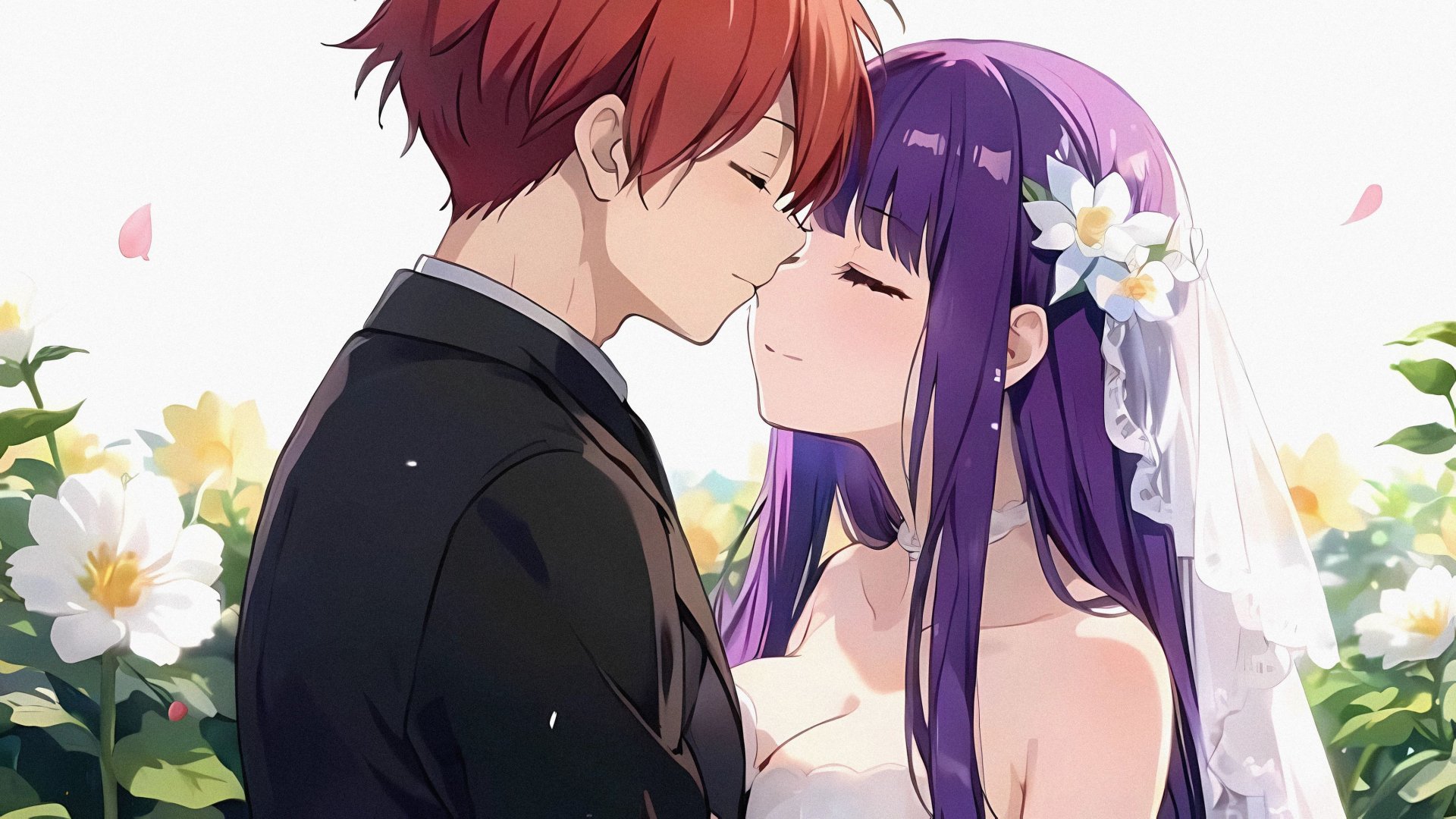 Stark & Fern's Romantic Moment | Frieren: Beyond Journey's End HD Wallpaper