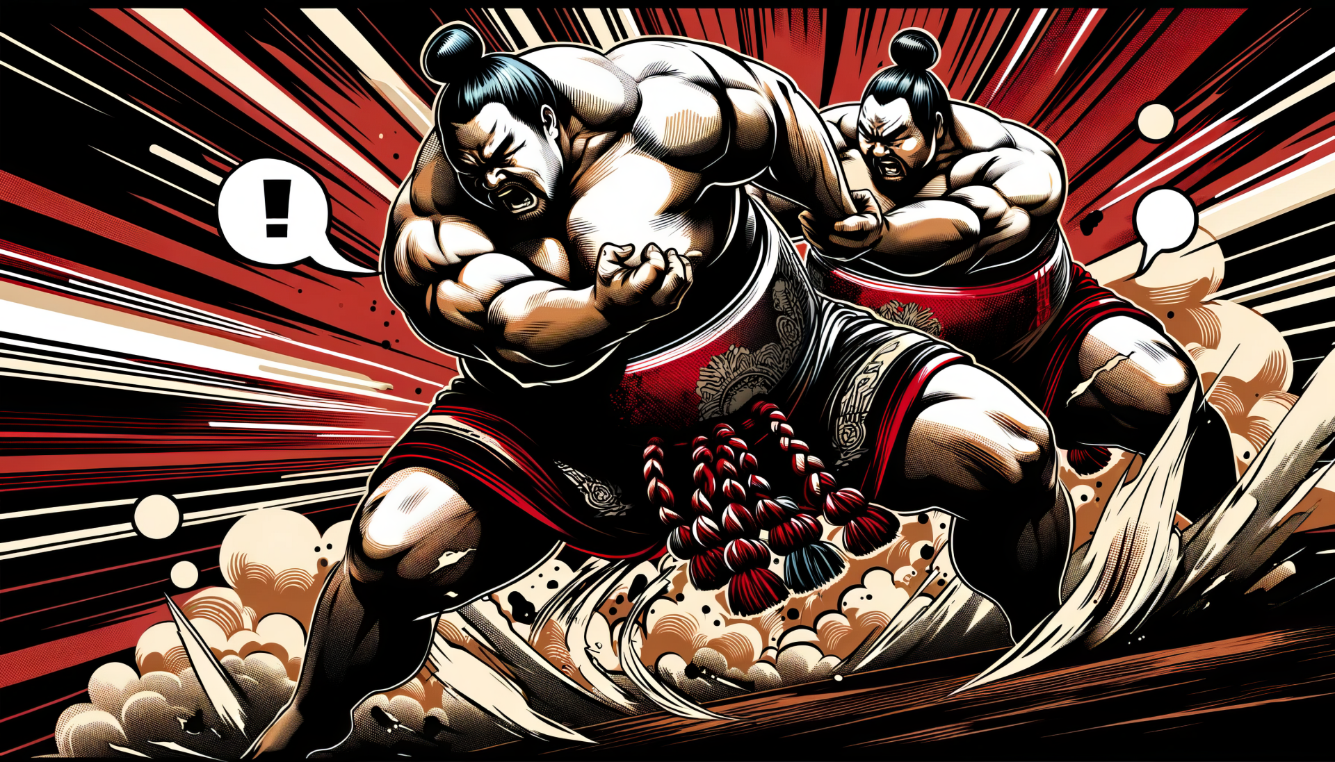 Dynamic Sumo Wrestlers HD Wallpaper by robokoboto