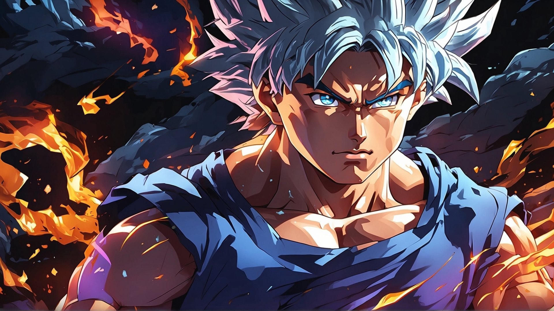 Goku in another universe by AnimeHead | 2560x1440 | Wallpaper Abyss