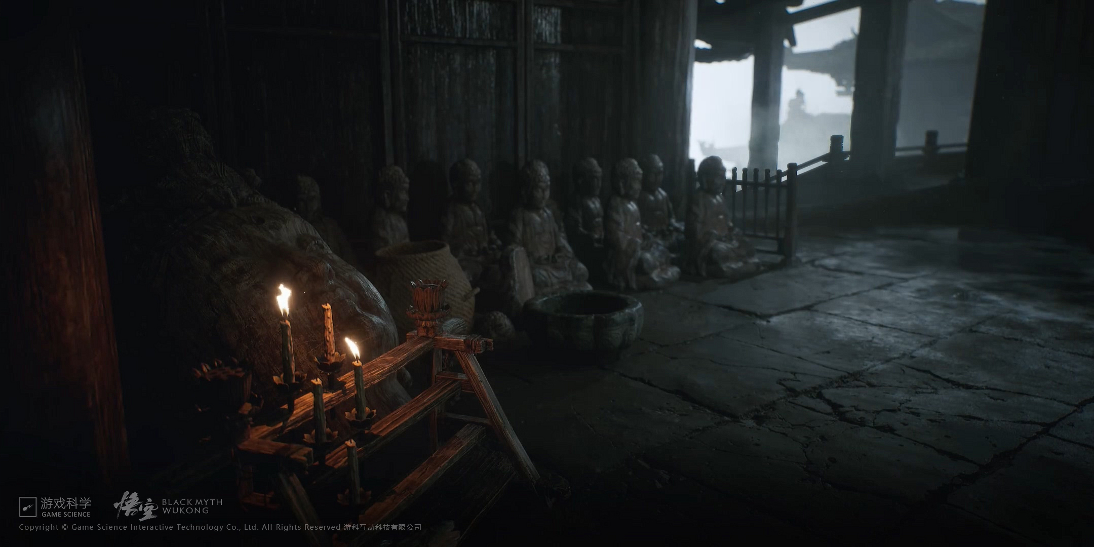 Black Myth: Wukong Dark Temple Scene HD Wallpaper