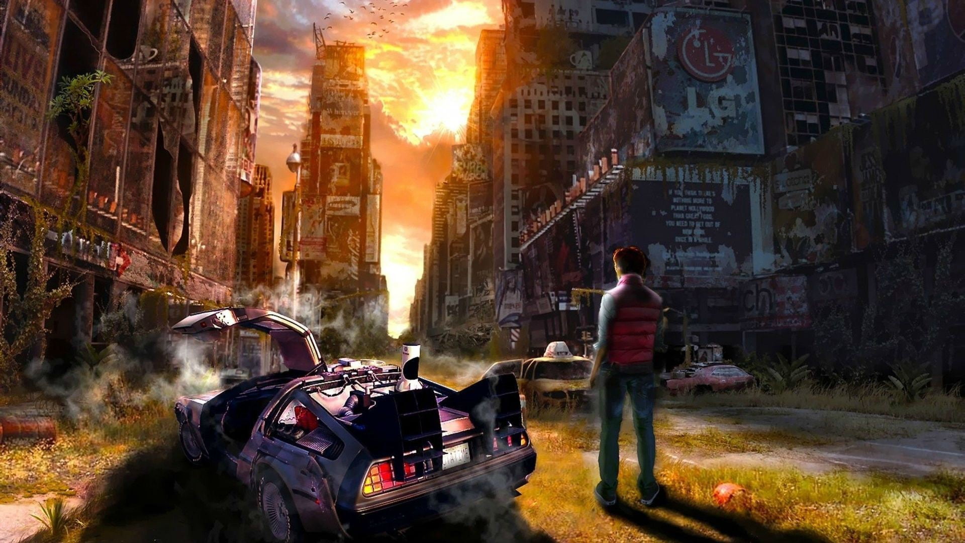 Apocalyptic Back to the Future HD Wallpaper