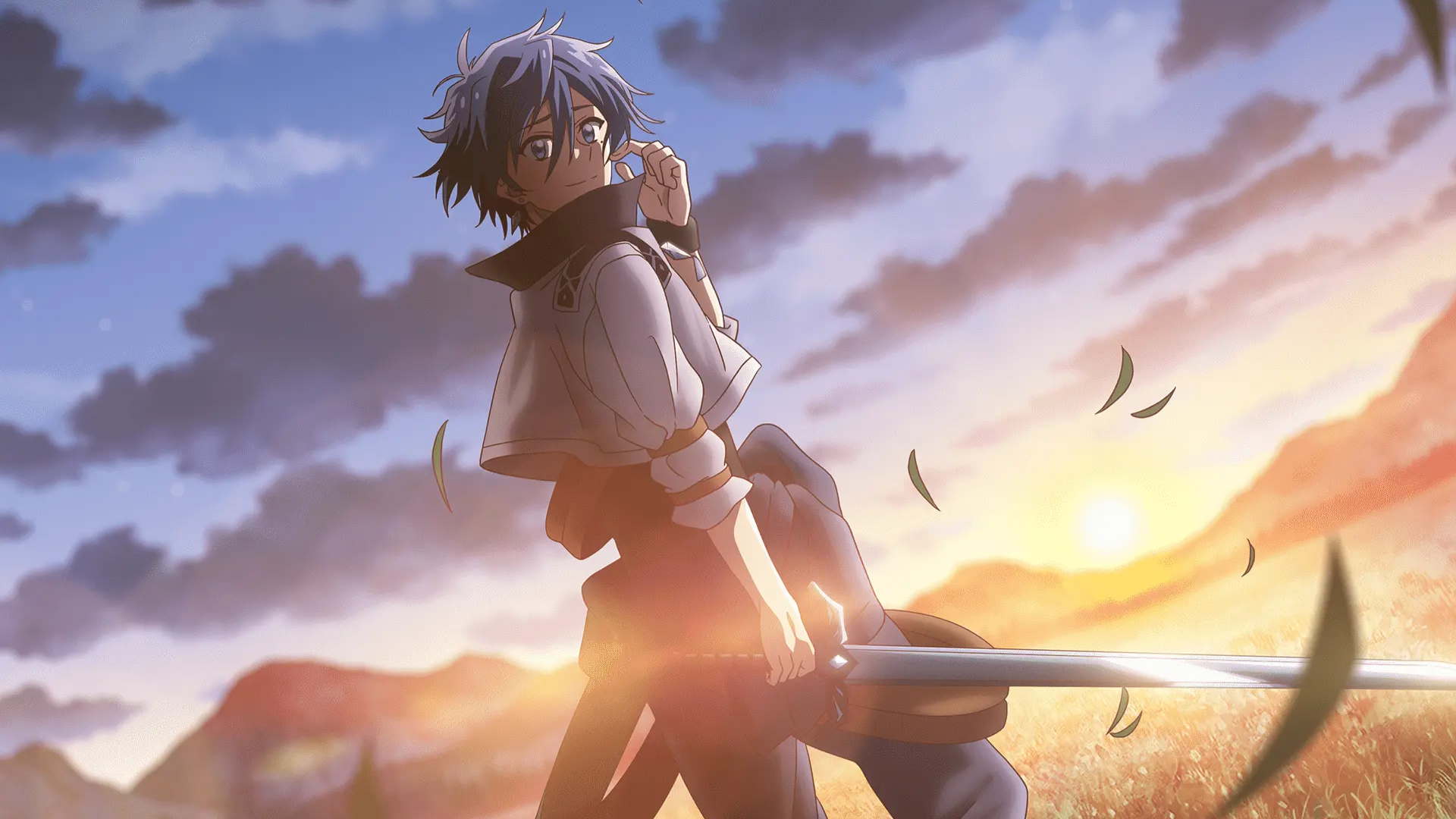 Anime Hero at Sunset - HD Wallpaper for Desktop