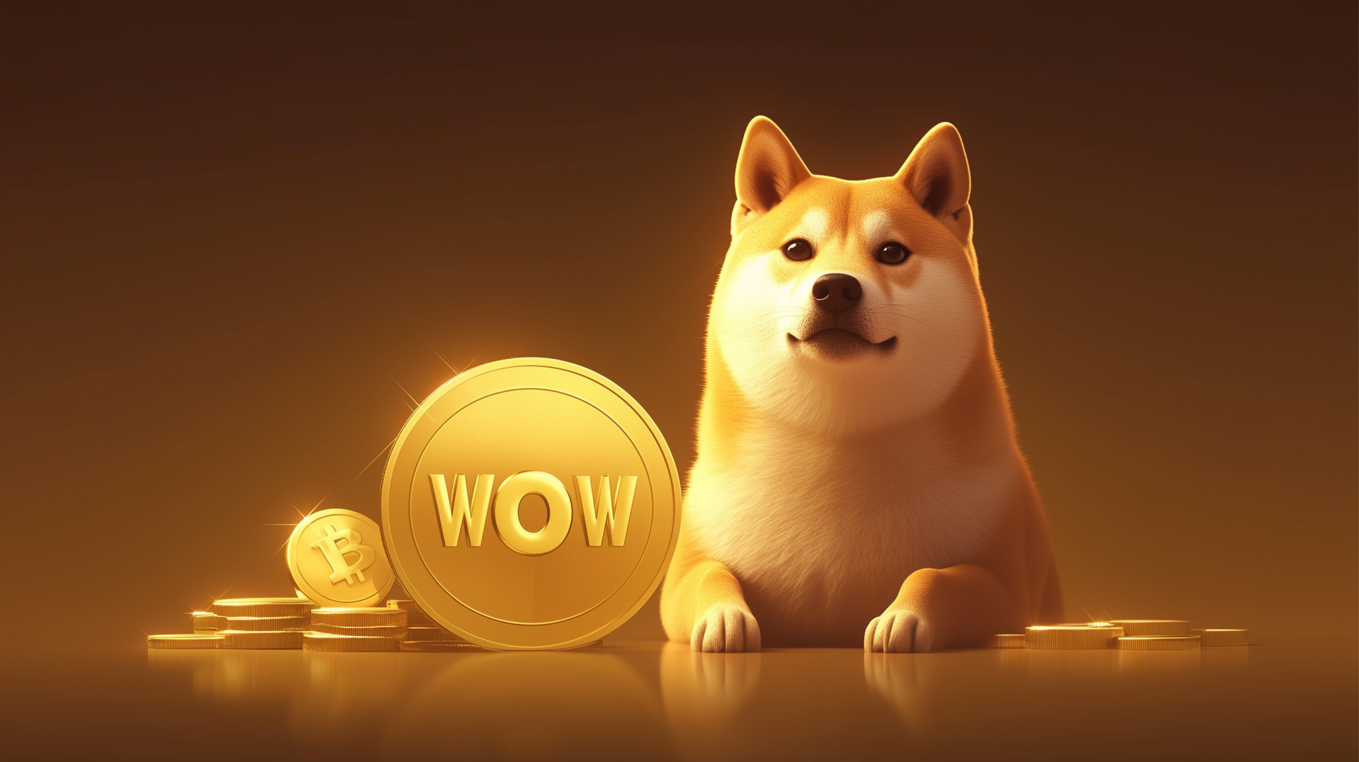 Dogecoin Mascot with Golden Coins HD Wallpaper by robokoboto