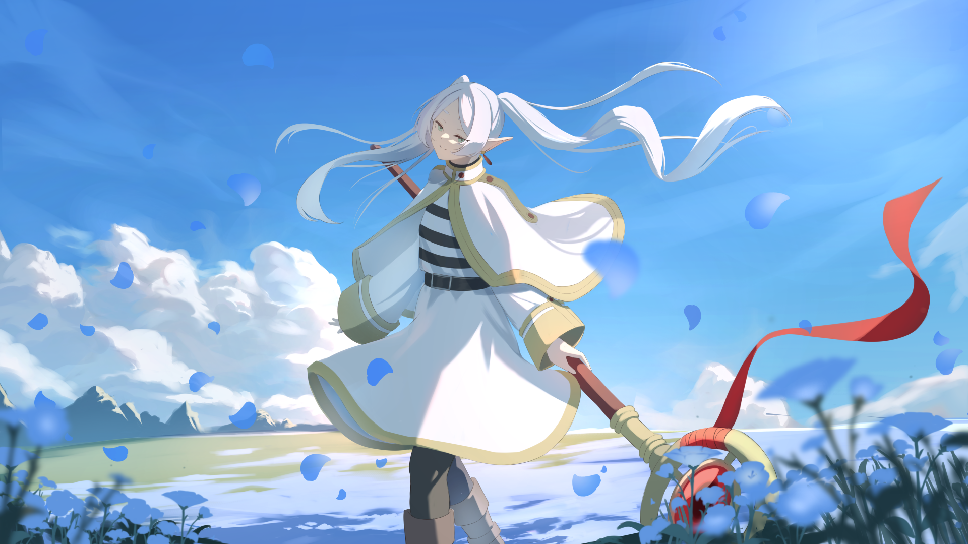 Frieren's Journey: Stunning 4K Anime Horizon Wallpaper by シロナ