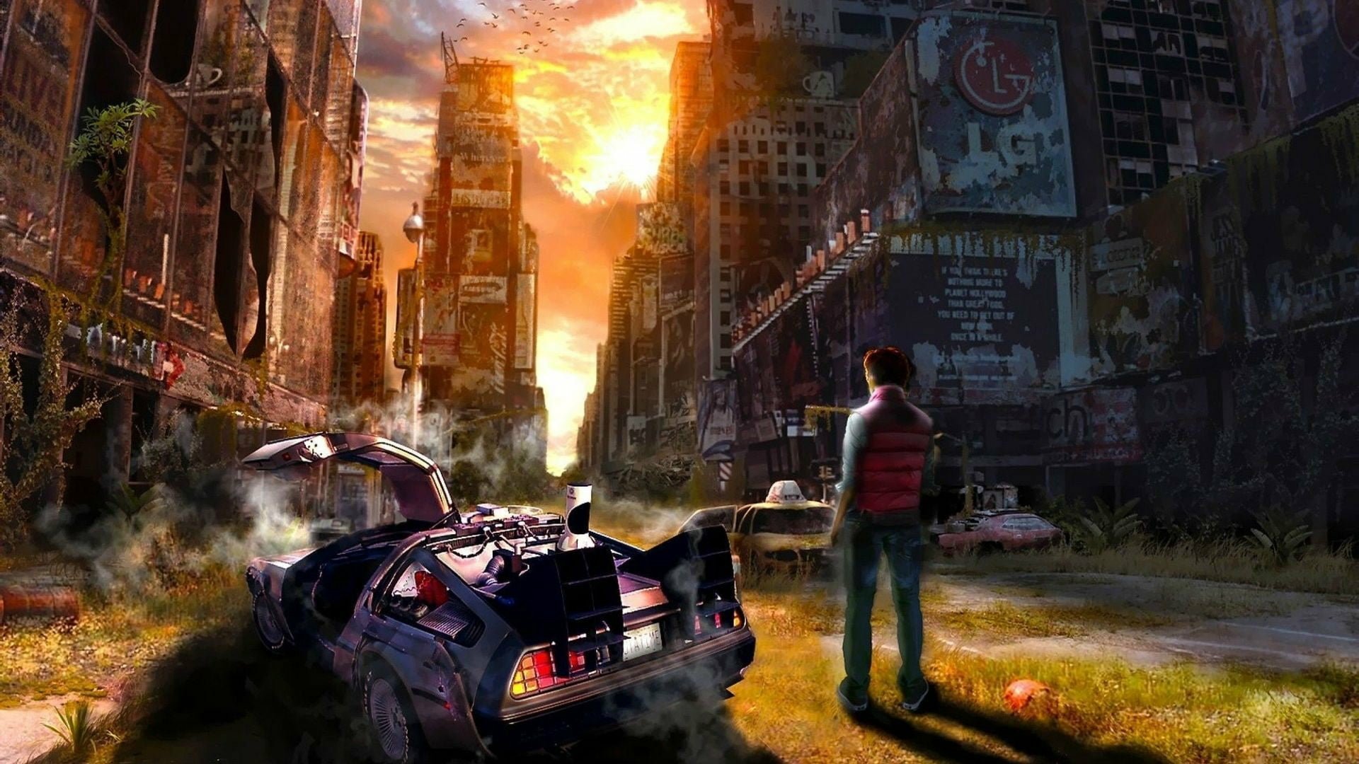 Apocalyptic Back to the Future HD Wallpaper