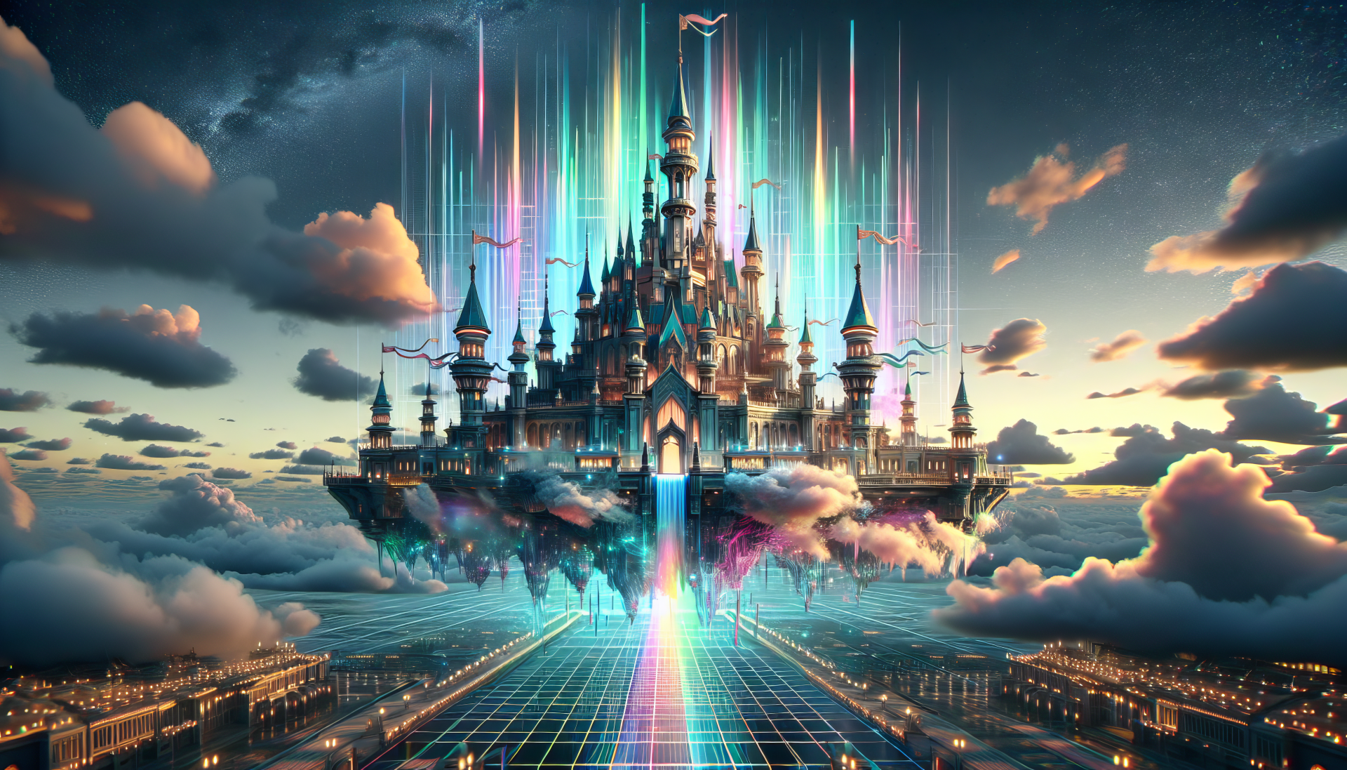 Enchanting Flying Castle HD Wallpaper by QuantumCurator