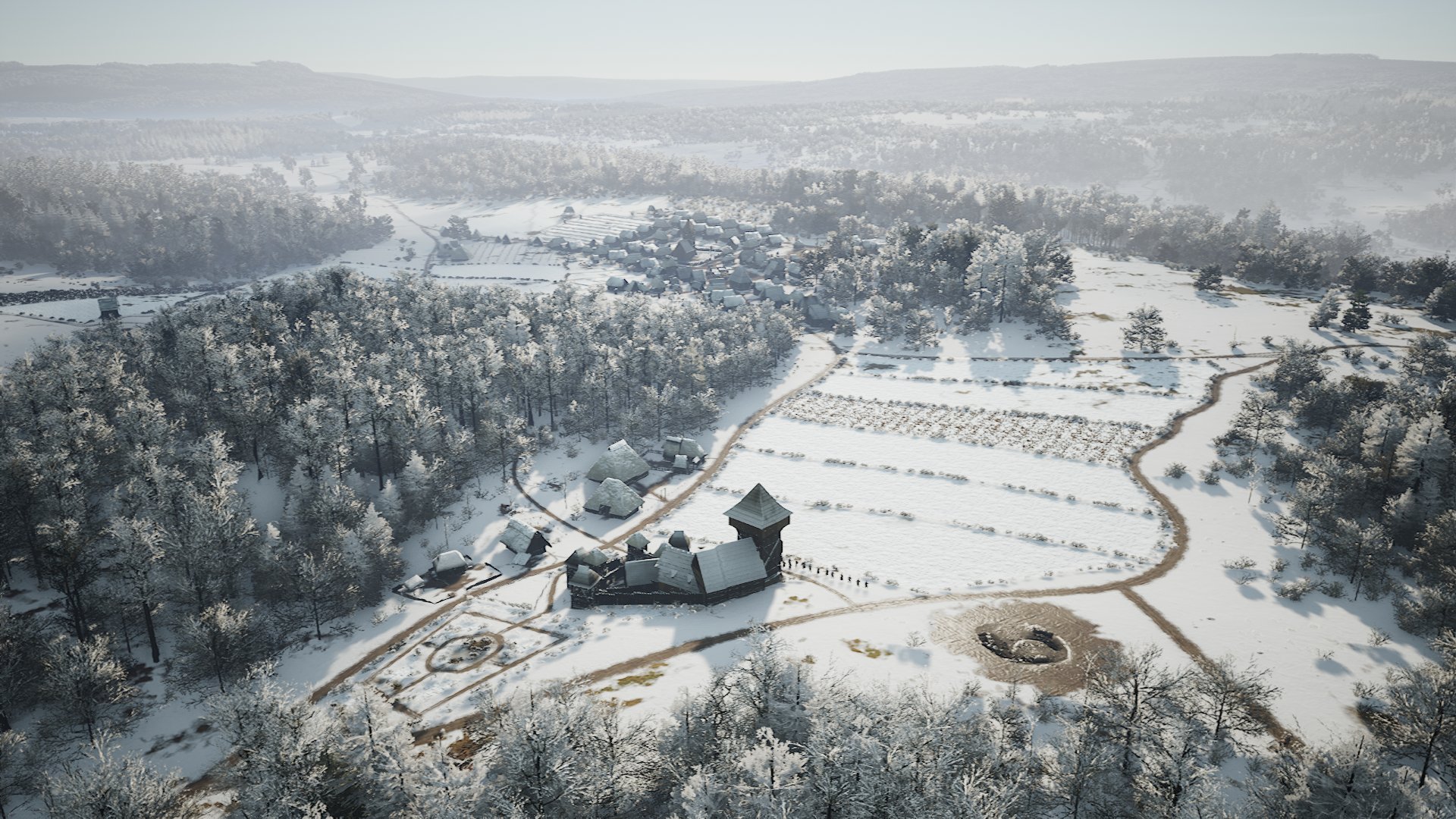 Winter Cabin Scenes Desktop Background