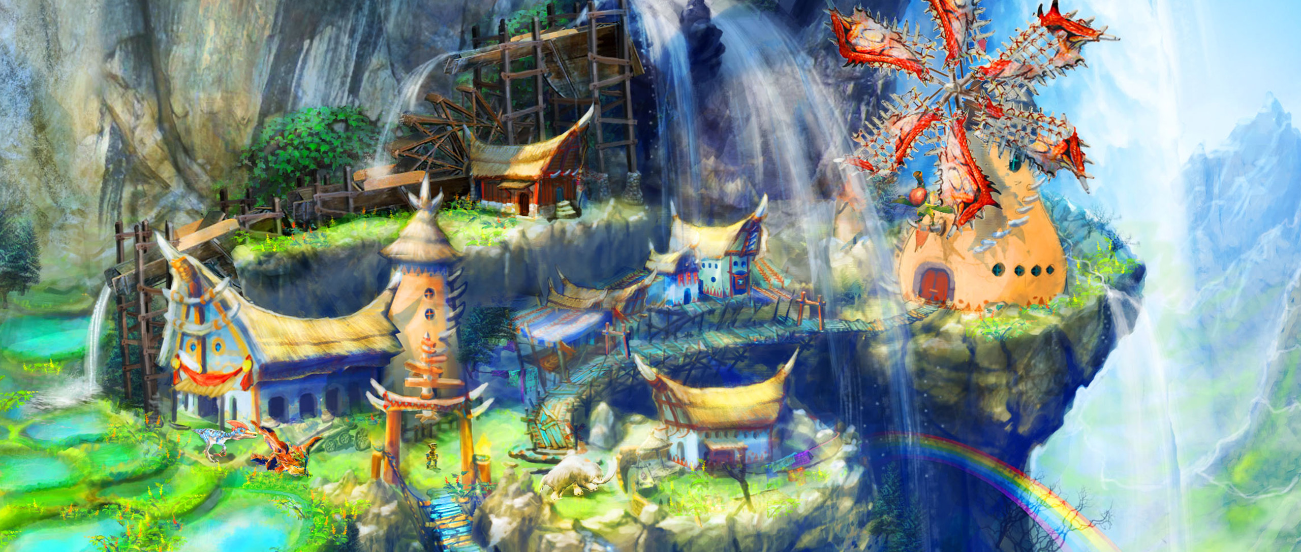 Monster Hunter Stories Village HD Wallpaper