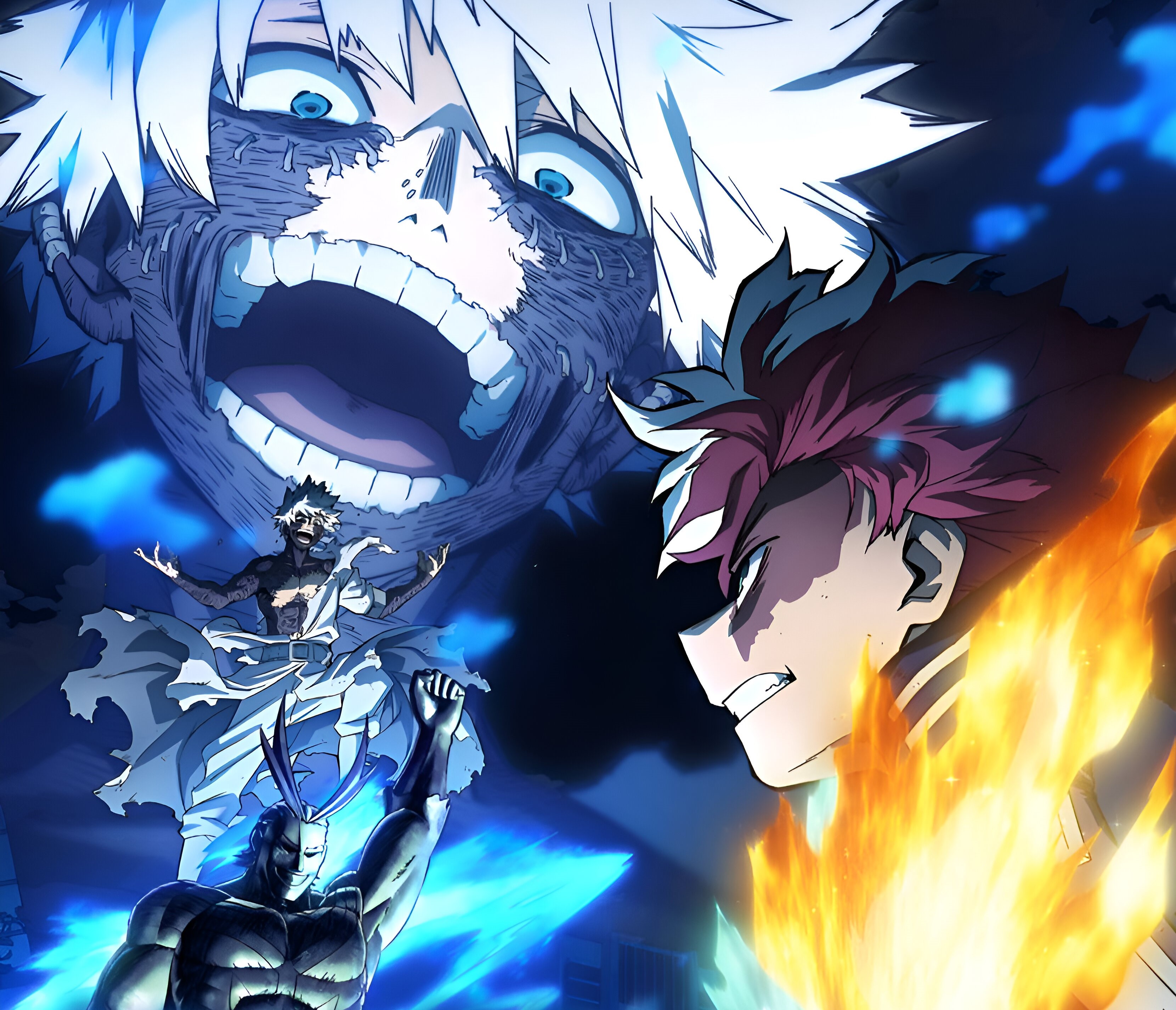 My Hero Academia HD: Dabi vs. Shoto Todoroki Epic Showdown Wallpaper