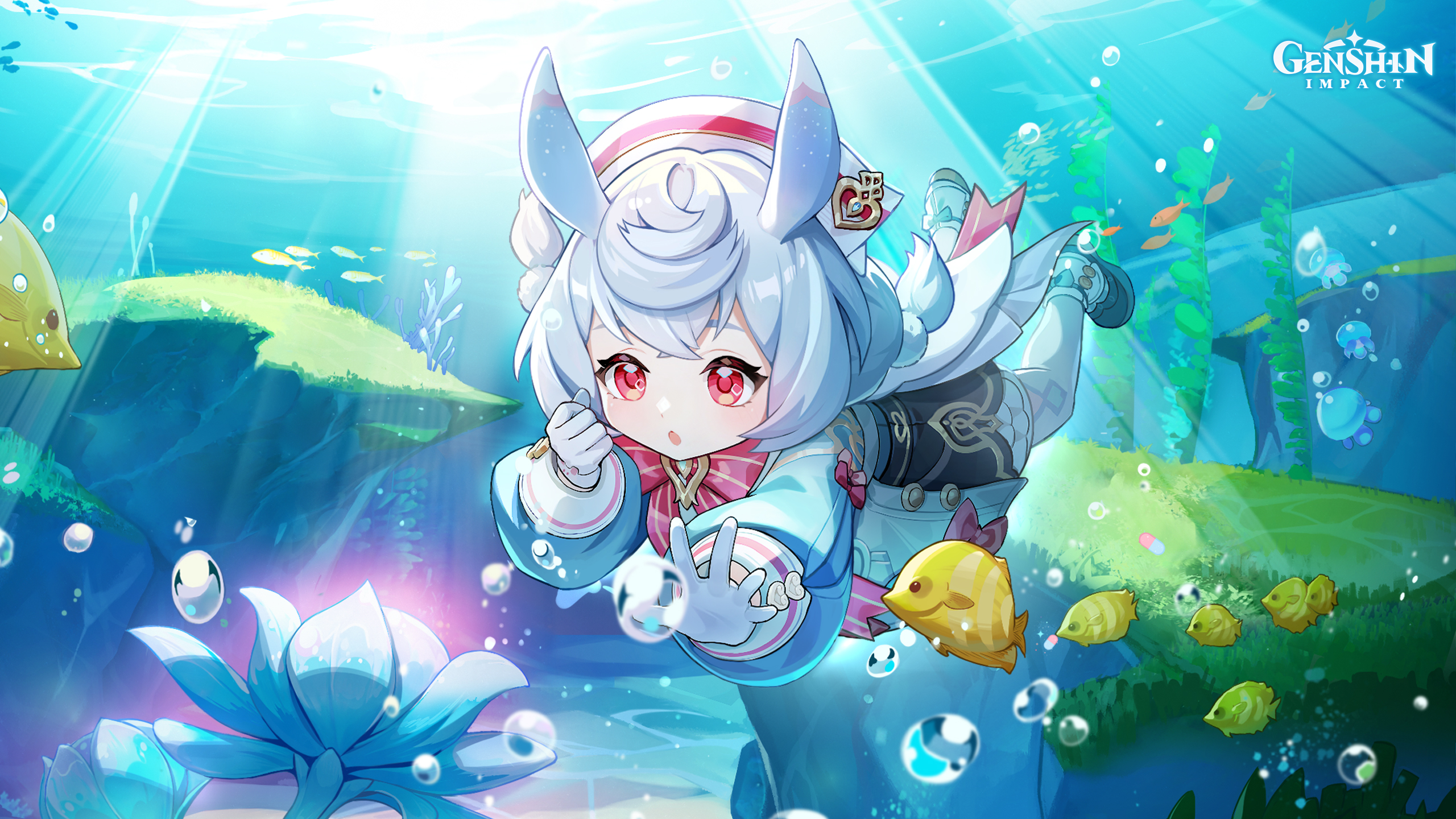 Genshin Impact HD: Sigewinne's Underwater Adventure Wallpaper