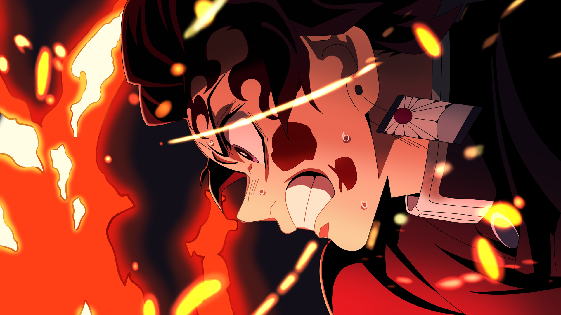 Tanjiro Kamado in Action | Demon Slayer HD Anime Wallpaper by Yuuri ...