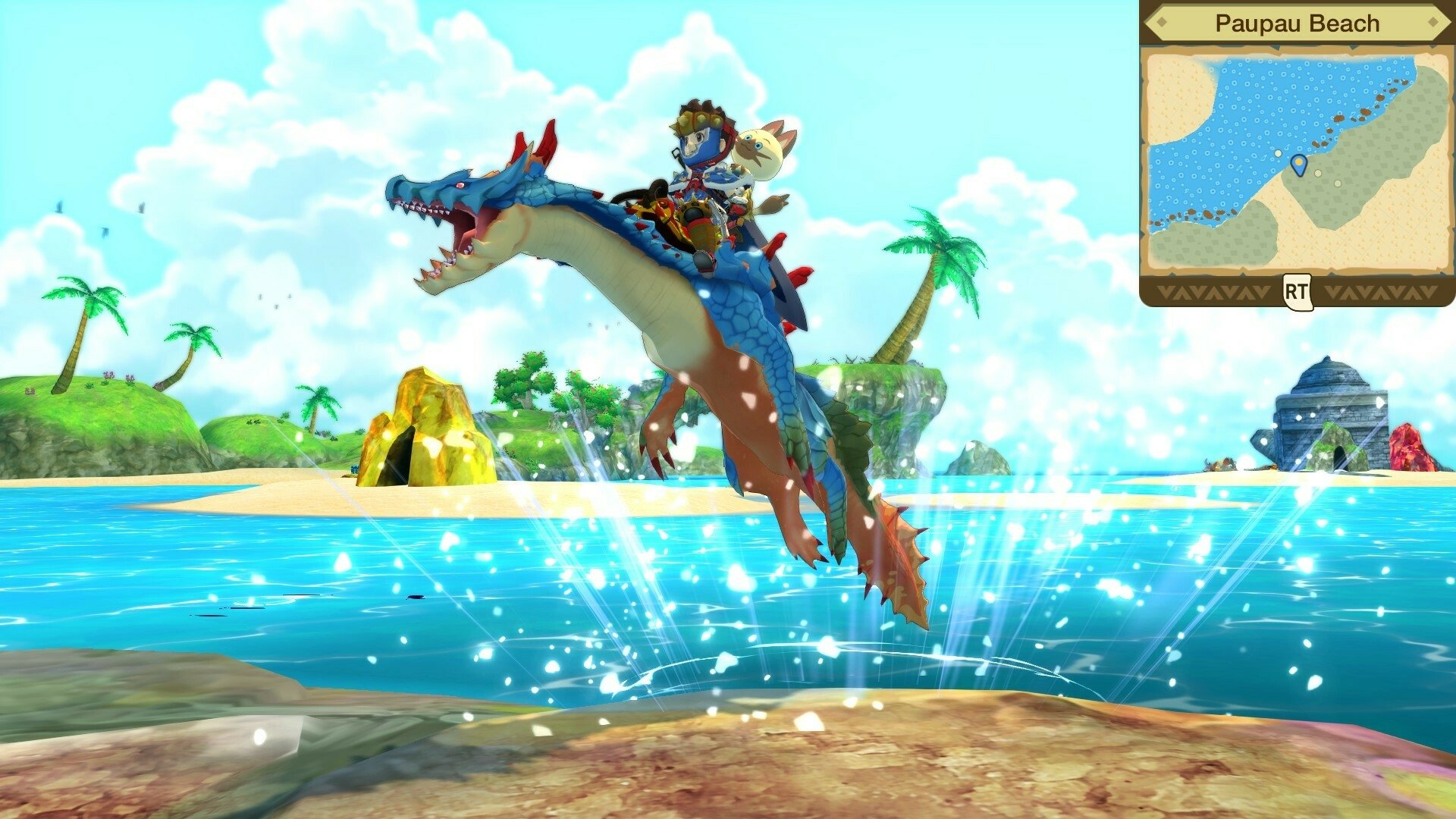 Monster Hunter Stories HD Wallpaper: Epic Beach Adventure