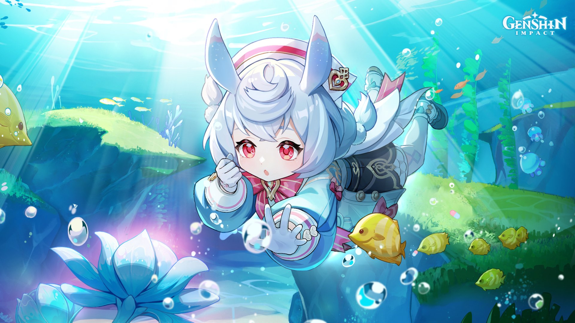 Genshin Impact HD: Sigewinne's Underwater Adventure Wallpaper