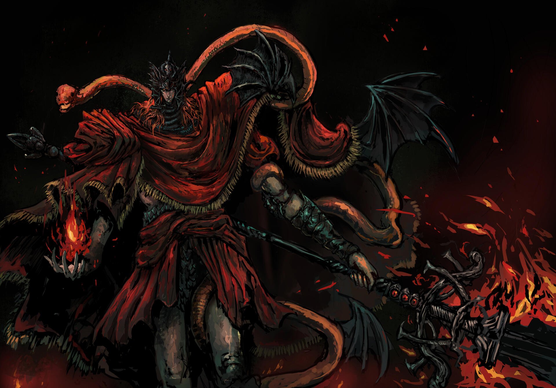 Elden Ring HD Wallpaper: Messmer the Impaler Unleashed