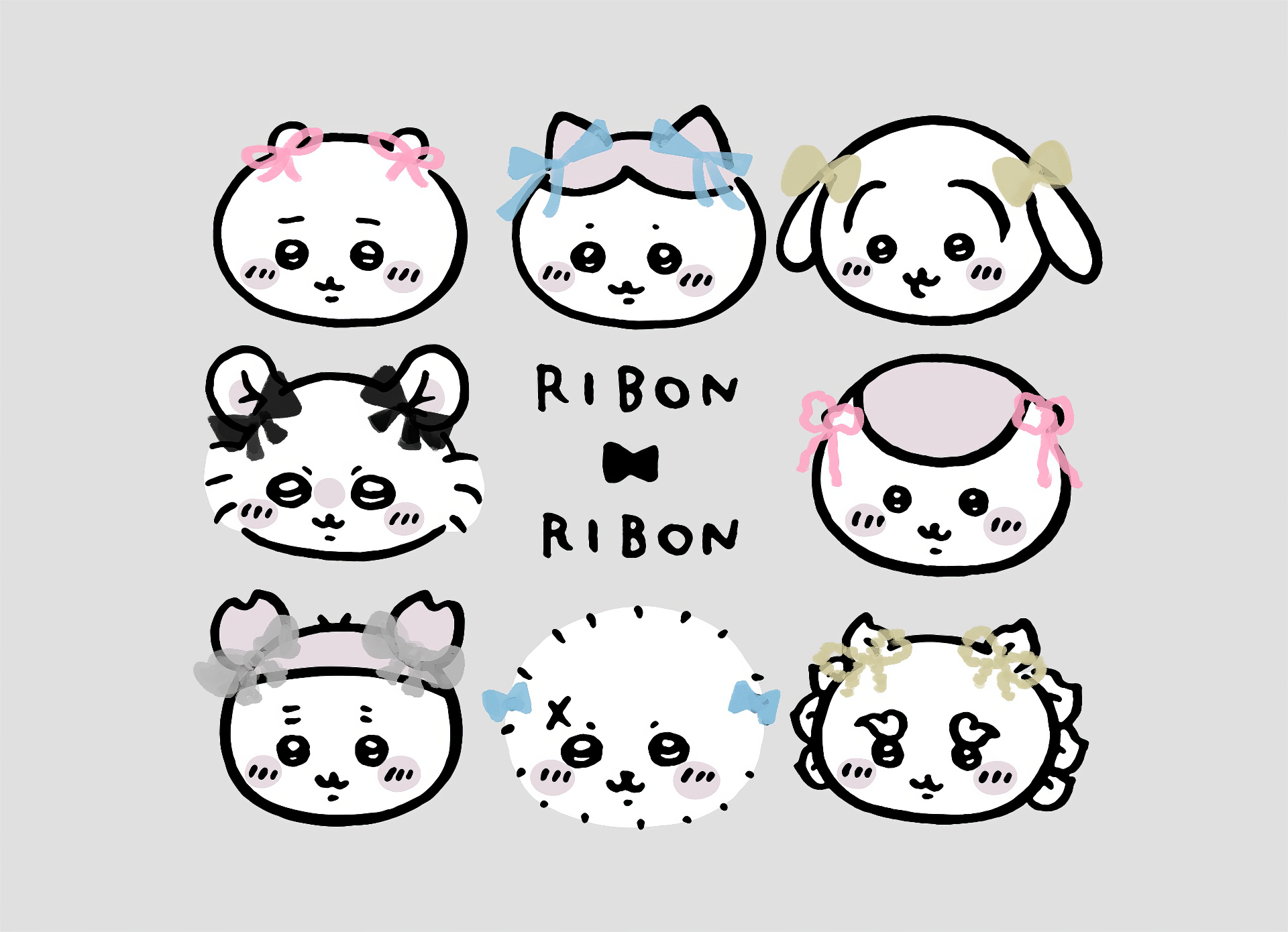 Chiikawa Anime HD Wallpaper: Adorable Ribbon Characters