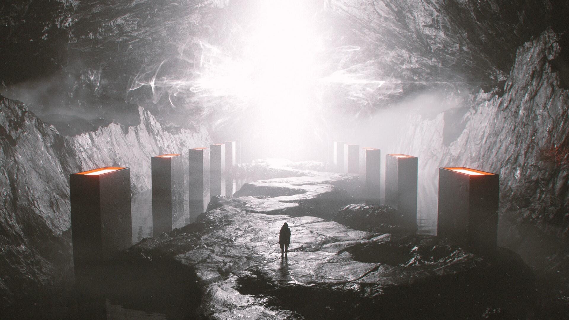 Download Sci Fi Landscape Man Light HD Wallpaper by Stuart Lippincott