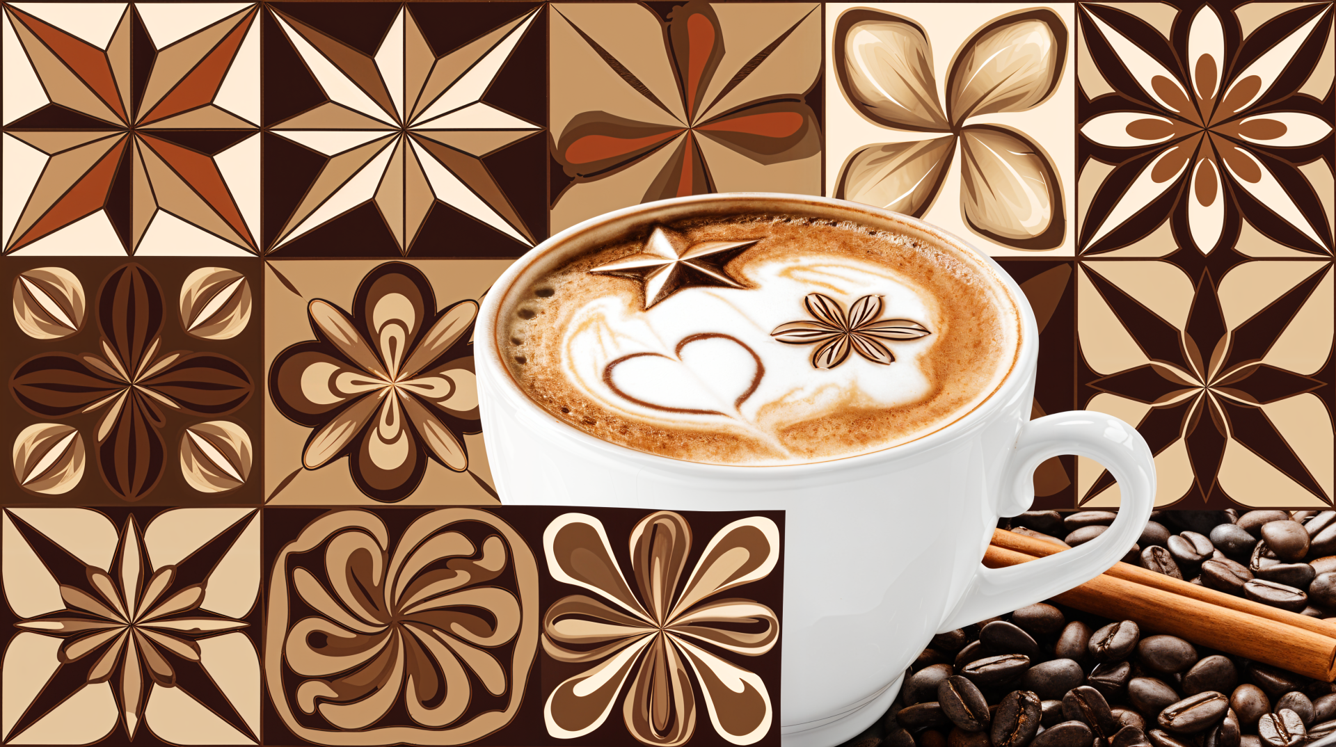 Elegant Cappuccino Art - 4K Ultra HD Wallpaper by QuantumCurator