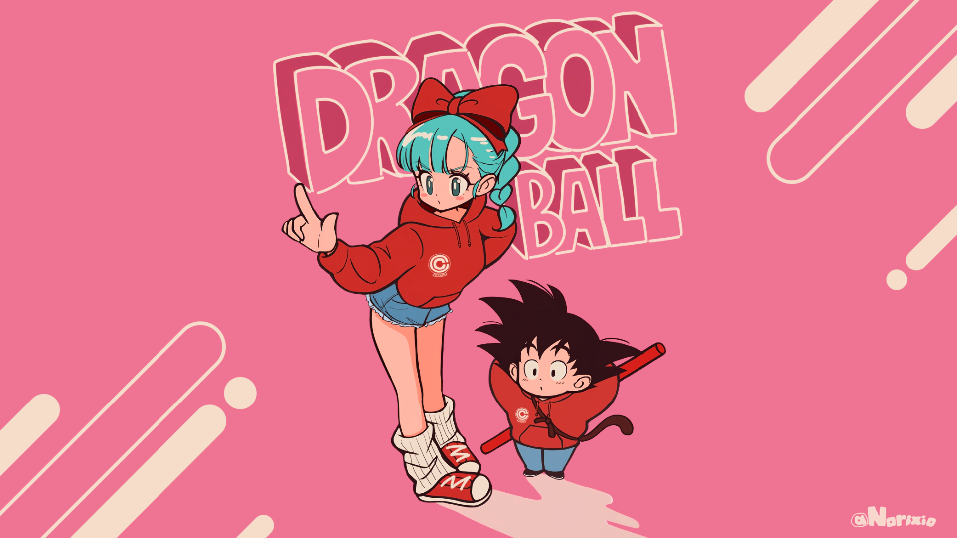 Dragon Ball HD: Bulma & Goku Anime Vibes Wallpaper
