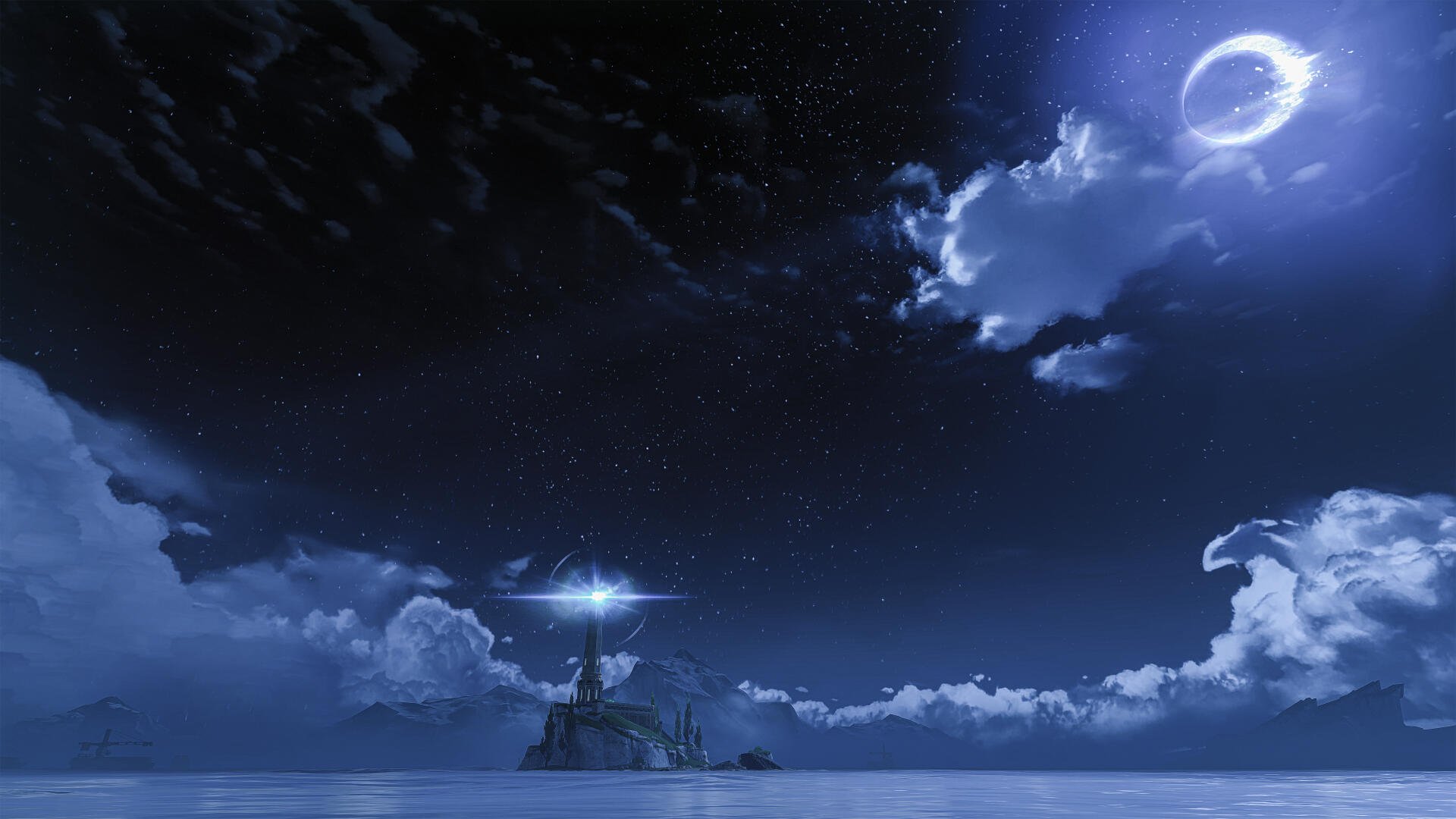 Wuthering Waves: 8K Ultra HD Night Ocean Dreamscape by tmddks321