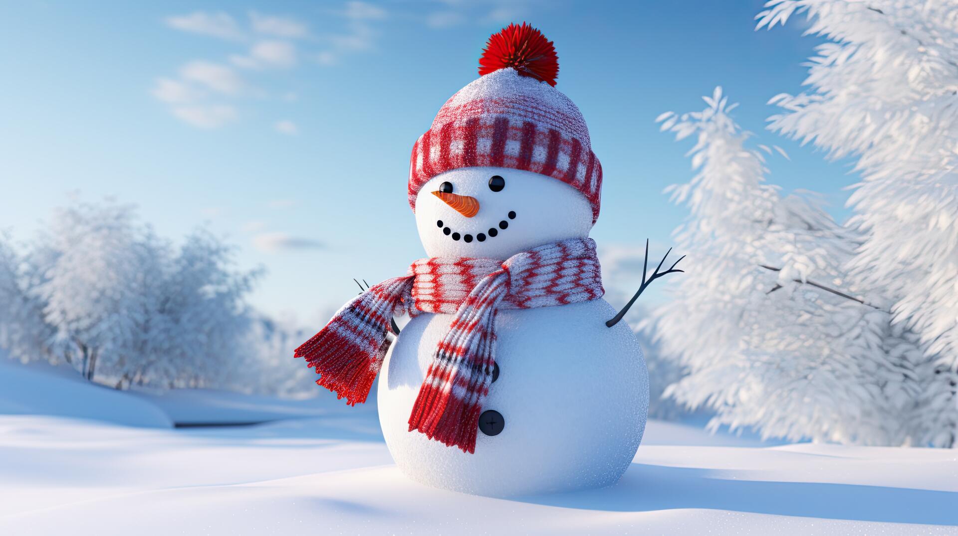 Download Snowman 4k Ultra HD Wallpaper