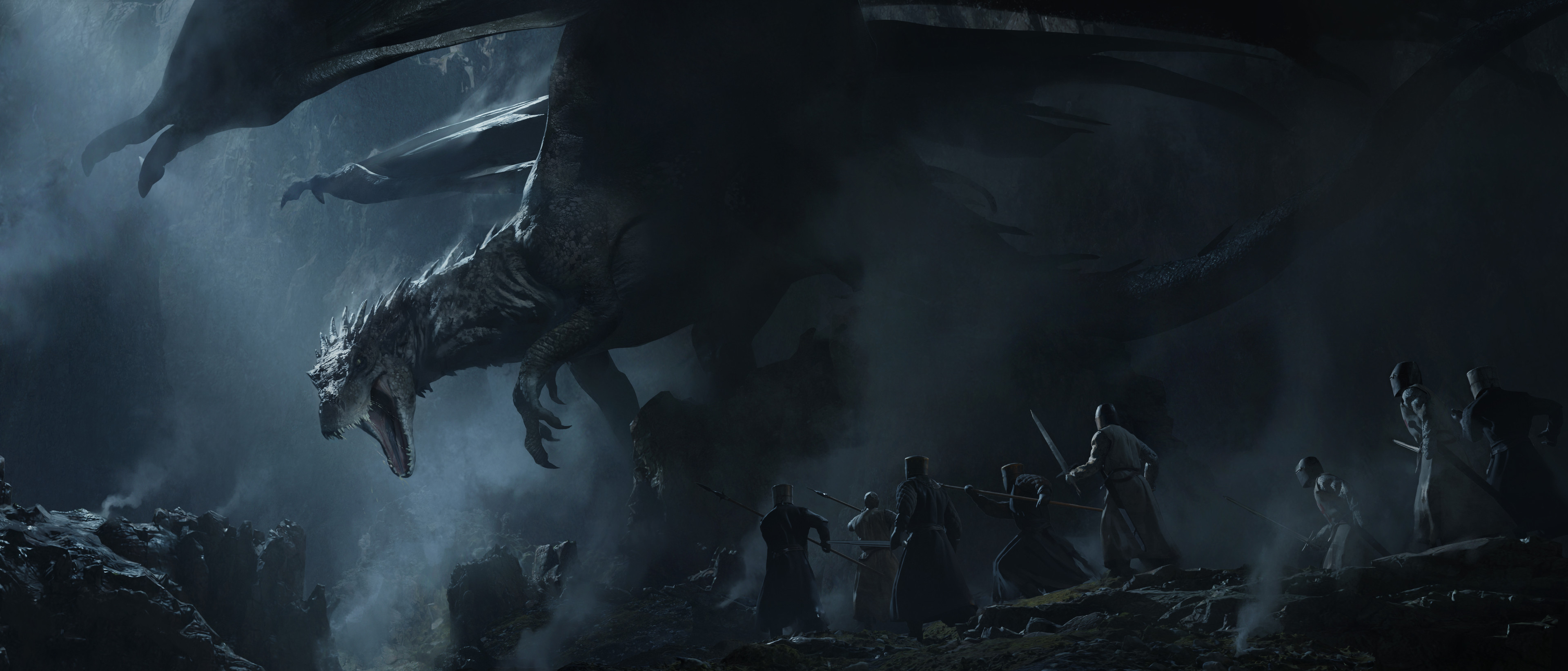 Download Dragon Fantasy Battle Cave HD Wallpaper by Andrew Andreev