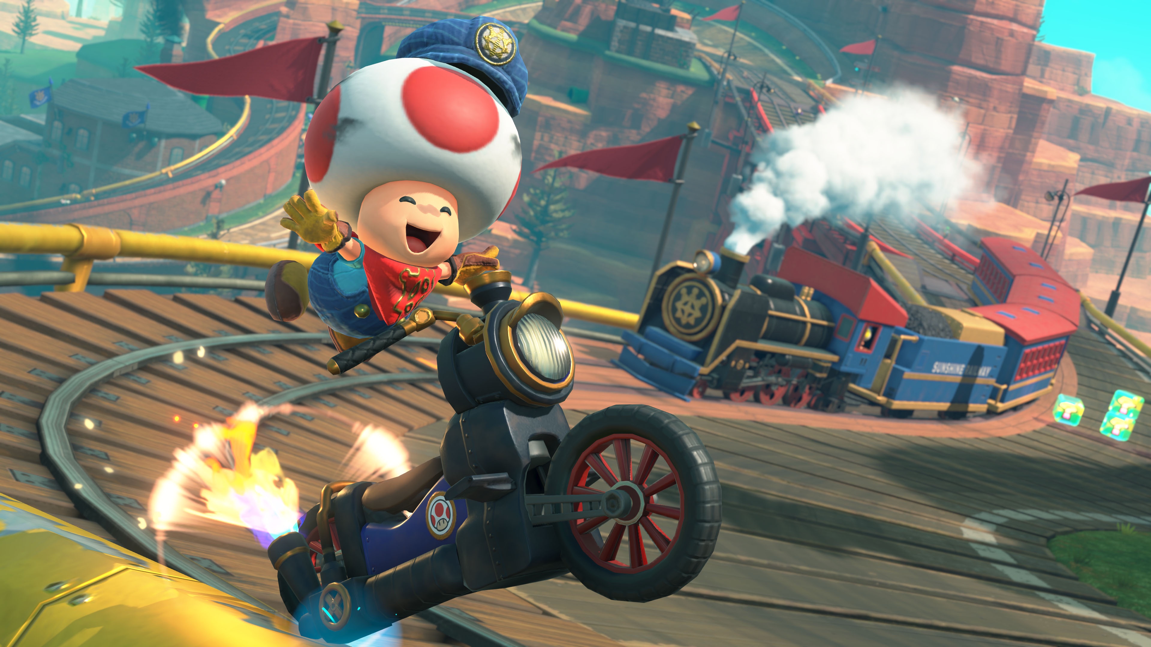 Mario Kart World 4K Ultra HD Wallpaper: Toad’s Thrilling Rail Race ...
