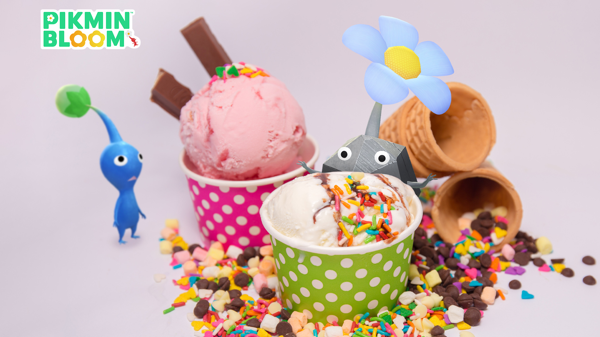 Pikmin Bloom Delight: HD Ice Cream Adventure Wallpaper