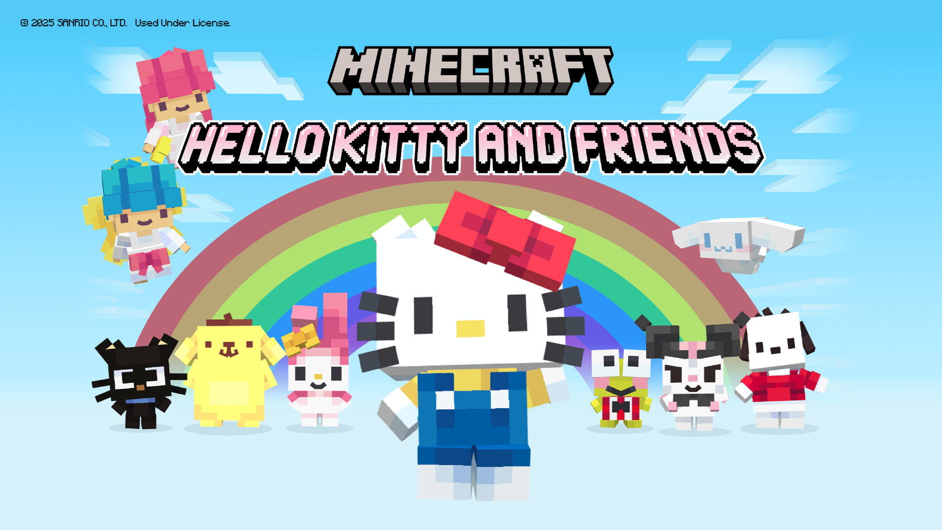 HD Wallpaper: Minecraft Meets Hello Kitty Adventure