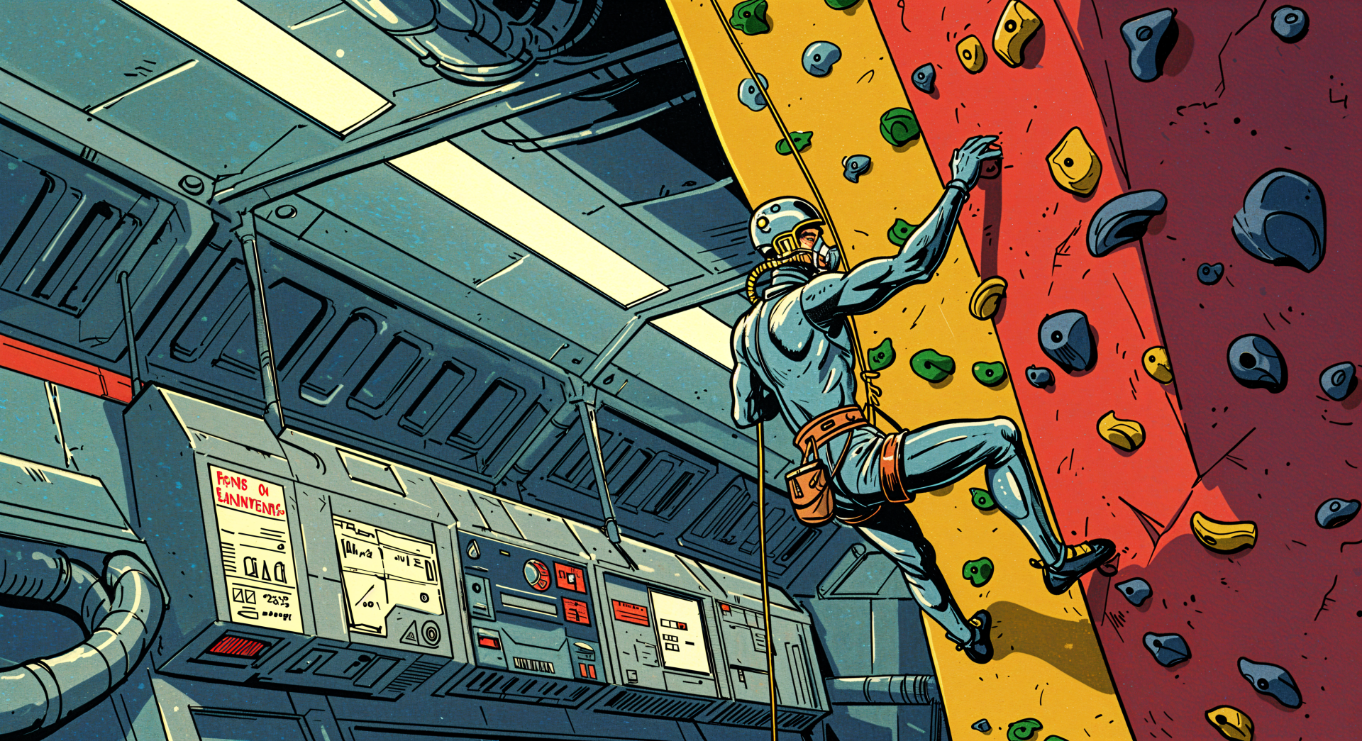 Indoor Climbing Adventure - 4K Ultra HD Wallpaper by QuantumCurator