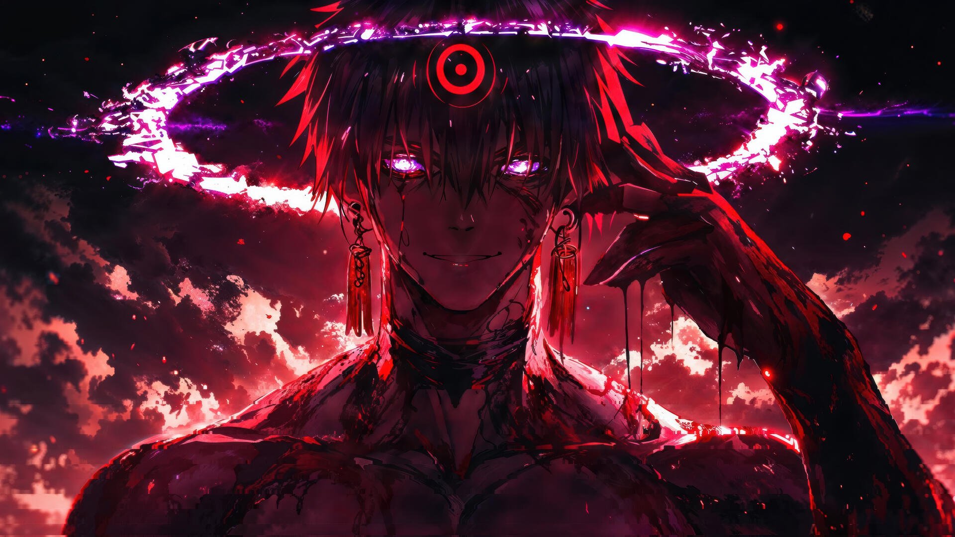 Crimson Halo: 4K Anime Ultra HD Wallpaper