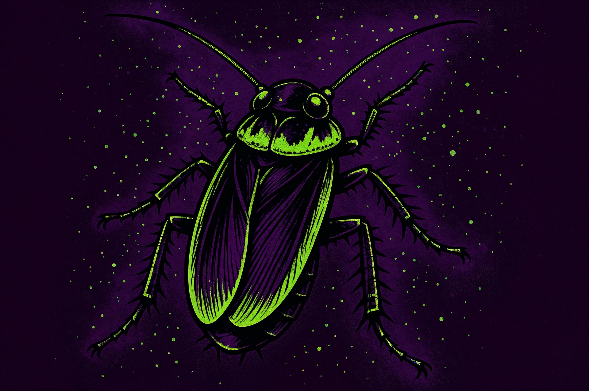 4K Ultra HD Cockroach Wallpaper – Vivid Night Glow Insect Art by ...
