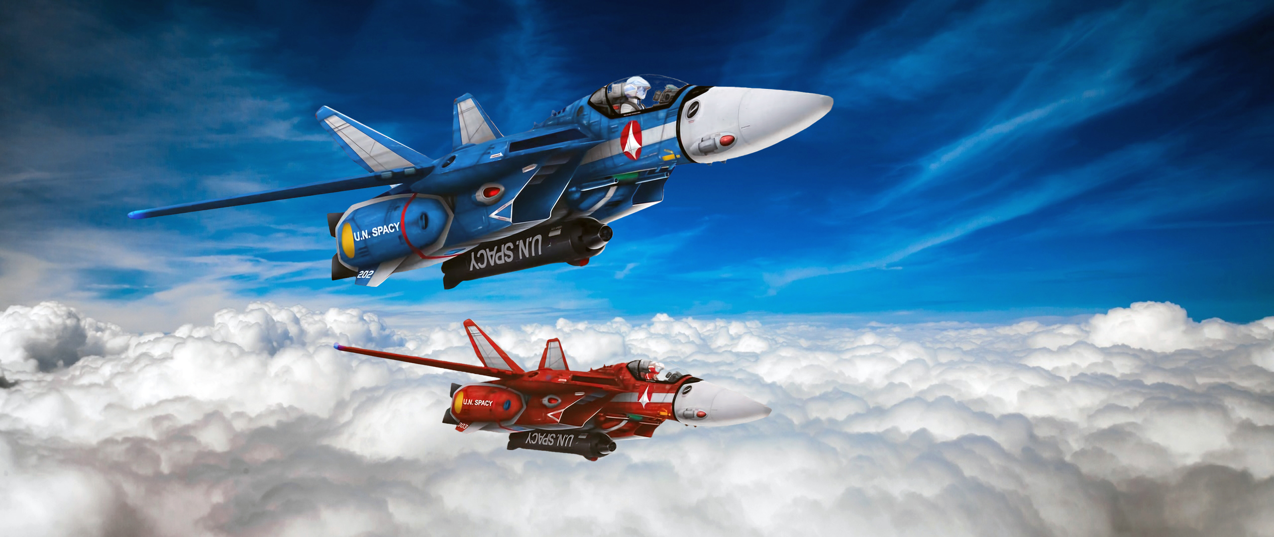 Robotech Macross: Valkyries Above the Clouds (HD Wallpaper)