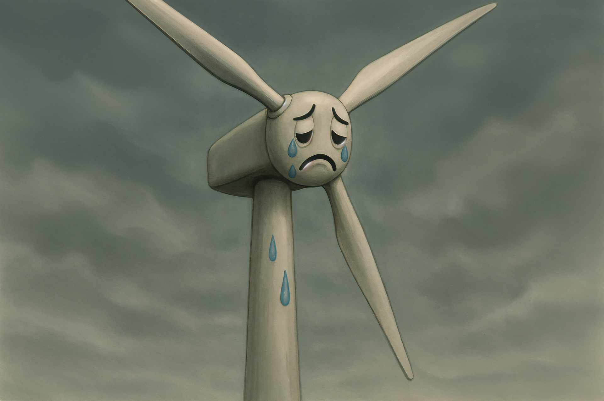 Crying Wind Turbine — 4K Ultra HD Wallpaper by QuantumCurator