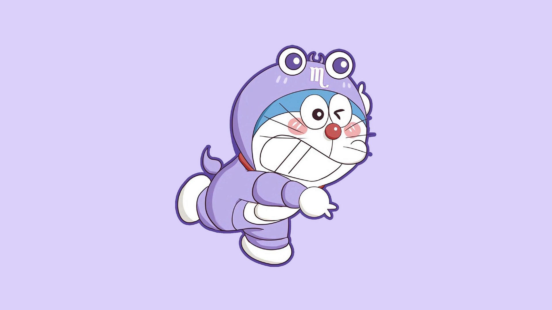 Doraemon HD Wallpaper: Cute Purple Anime Doraemon