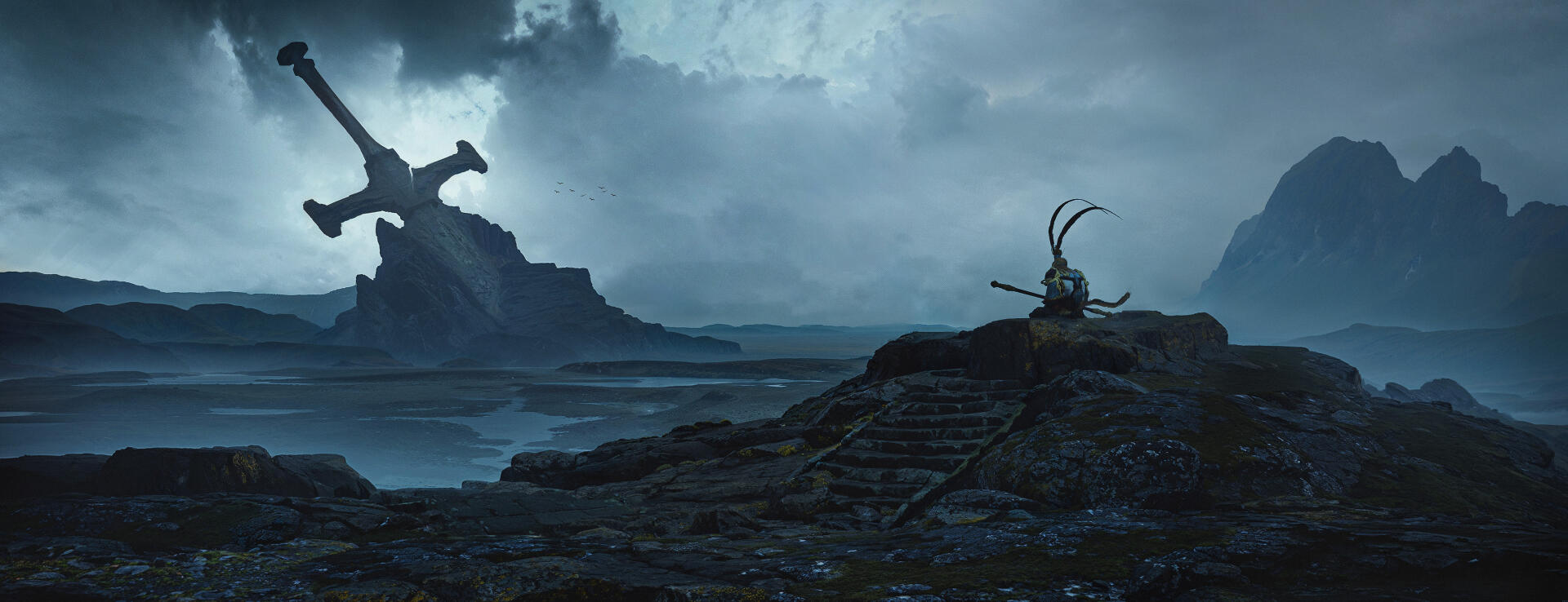 Sun Wukong on the Stormshore — Black Myth HD Wallpaper