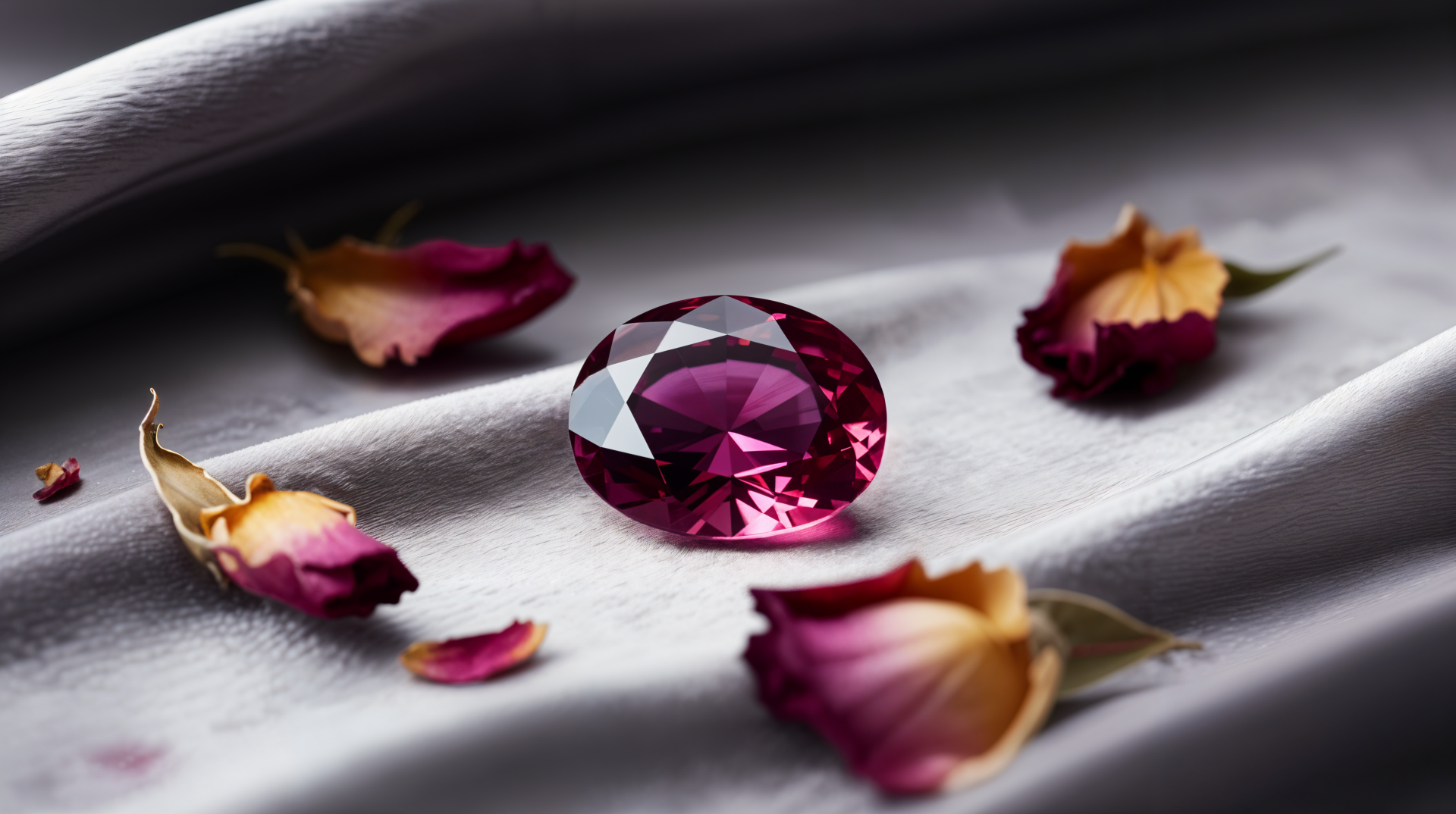 Crimson Ruby on Silk — 4K Ultra HD Wallpaper by QuantumCurator
