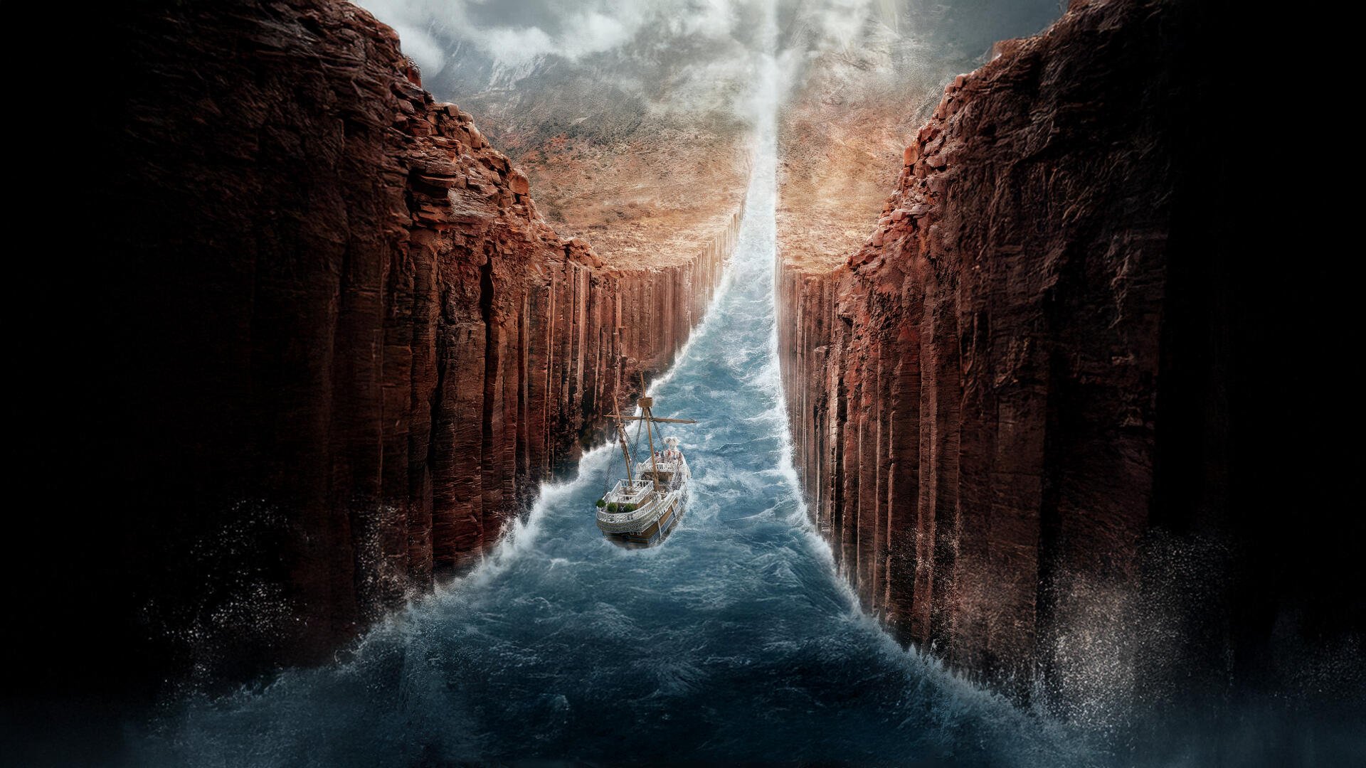 One Piece 5K Ultra HD Wallpaper — Straw Hat Ship Through the Parted Sea ...