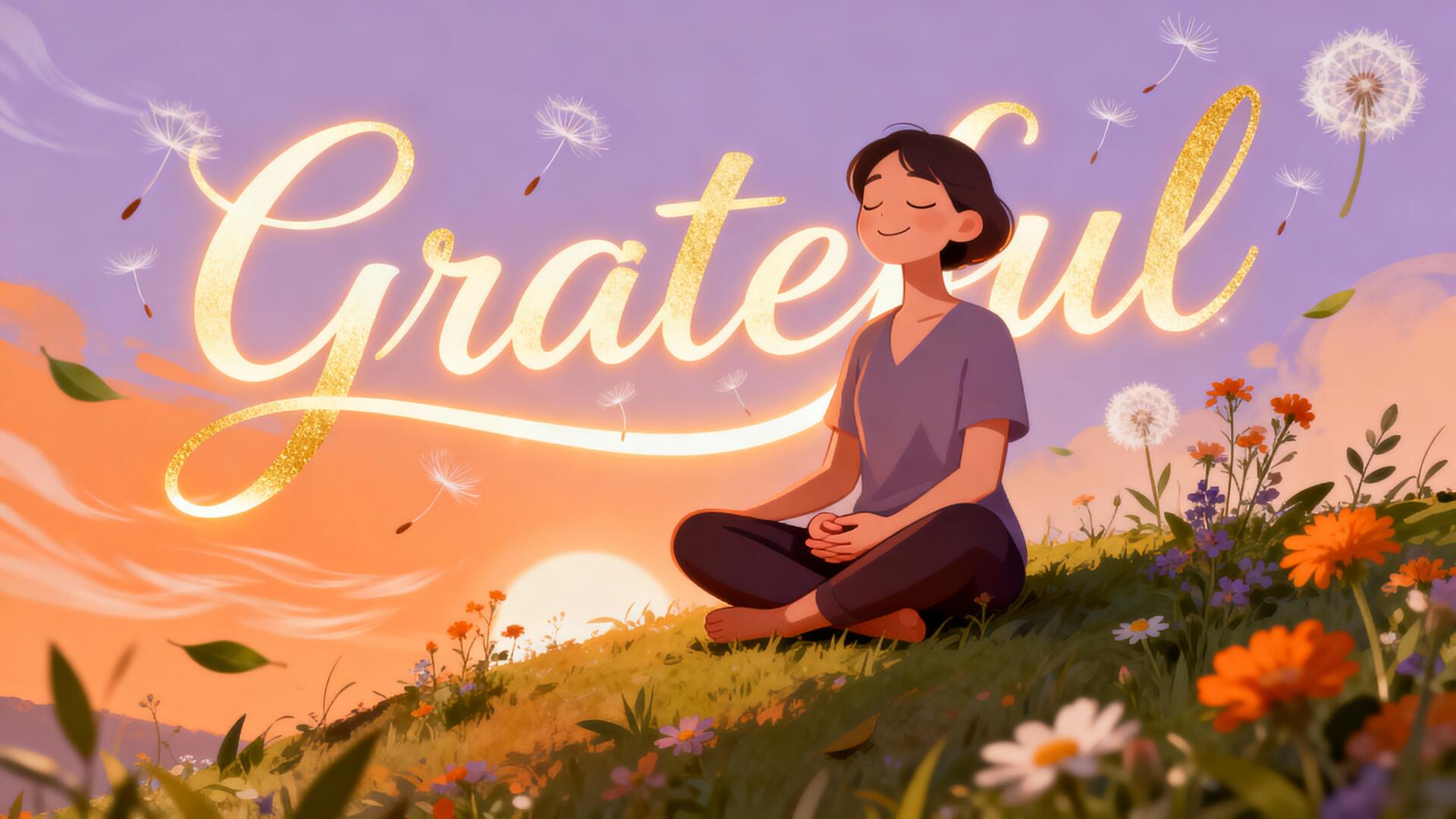 Grateful Glow — 4K Ultra HD Woman's Sunset Wallpaper by robokoboto