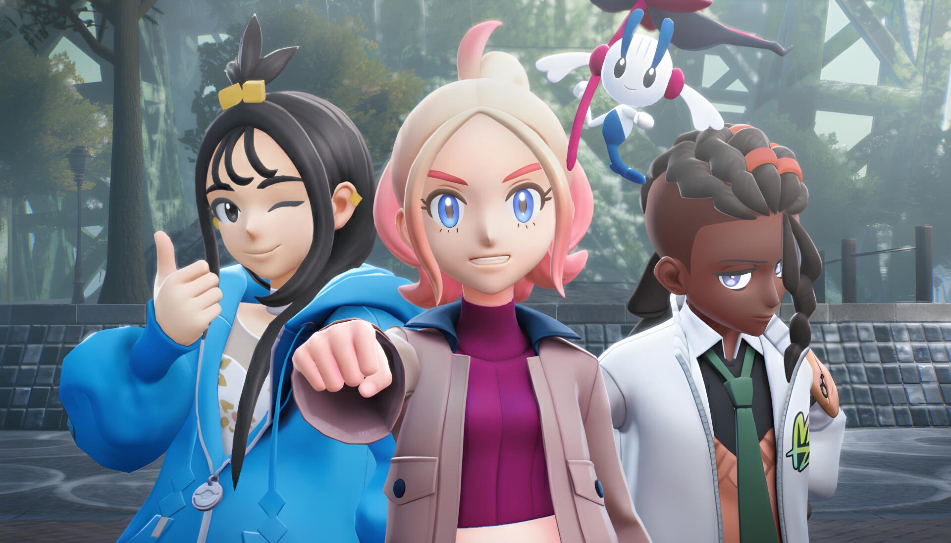 Pokémon Legends Z‑A — 4K Ultra HD Wallpaper: Heroic Trainer Trio