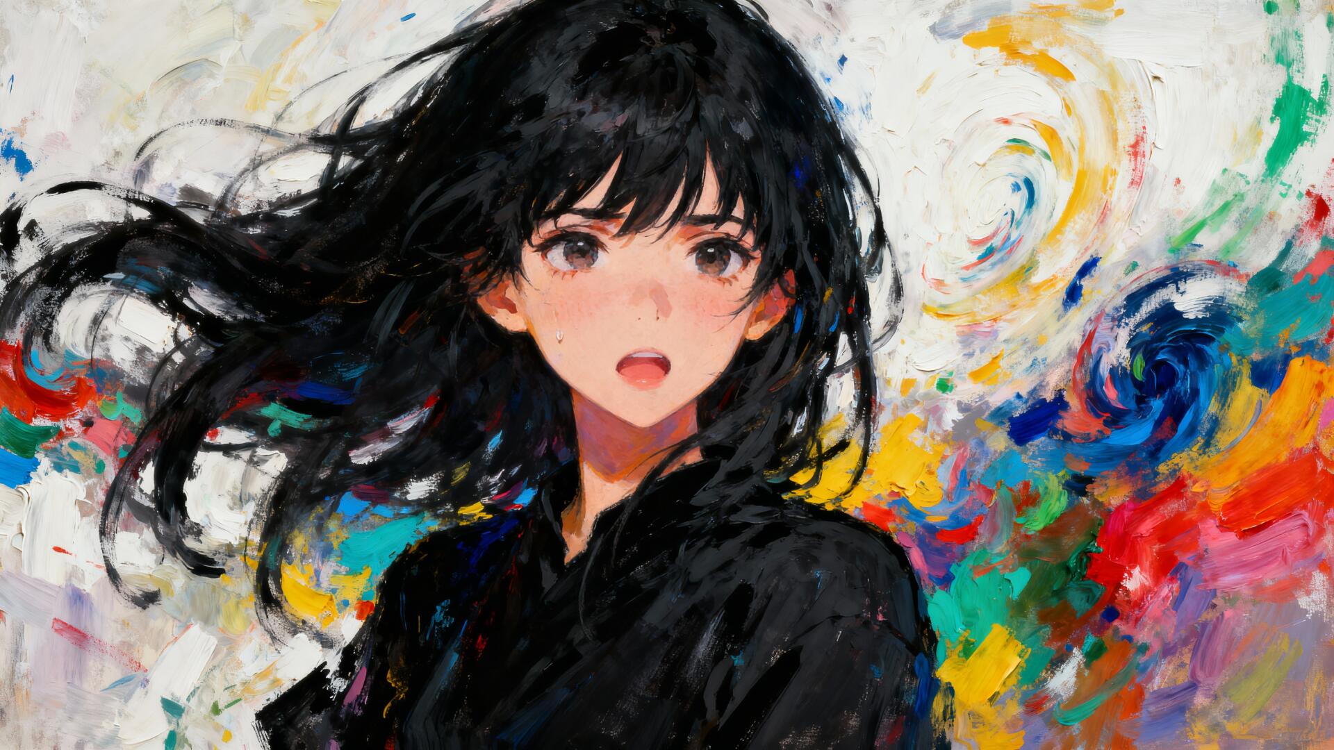 4K Ultra HD Anime Wallpaper — Midnight Muse in a Colorstorm by ...