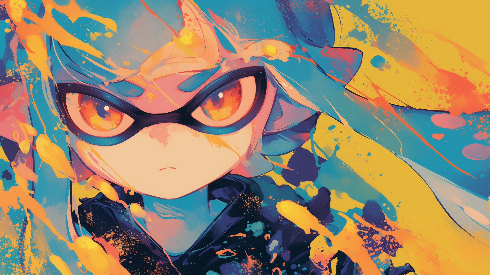 Splatoon Neon Inkling — 2K Anime AI Wallpaper