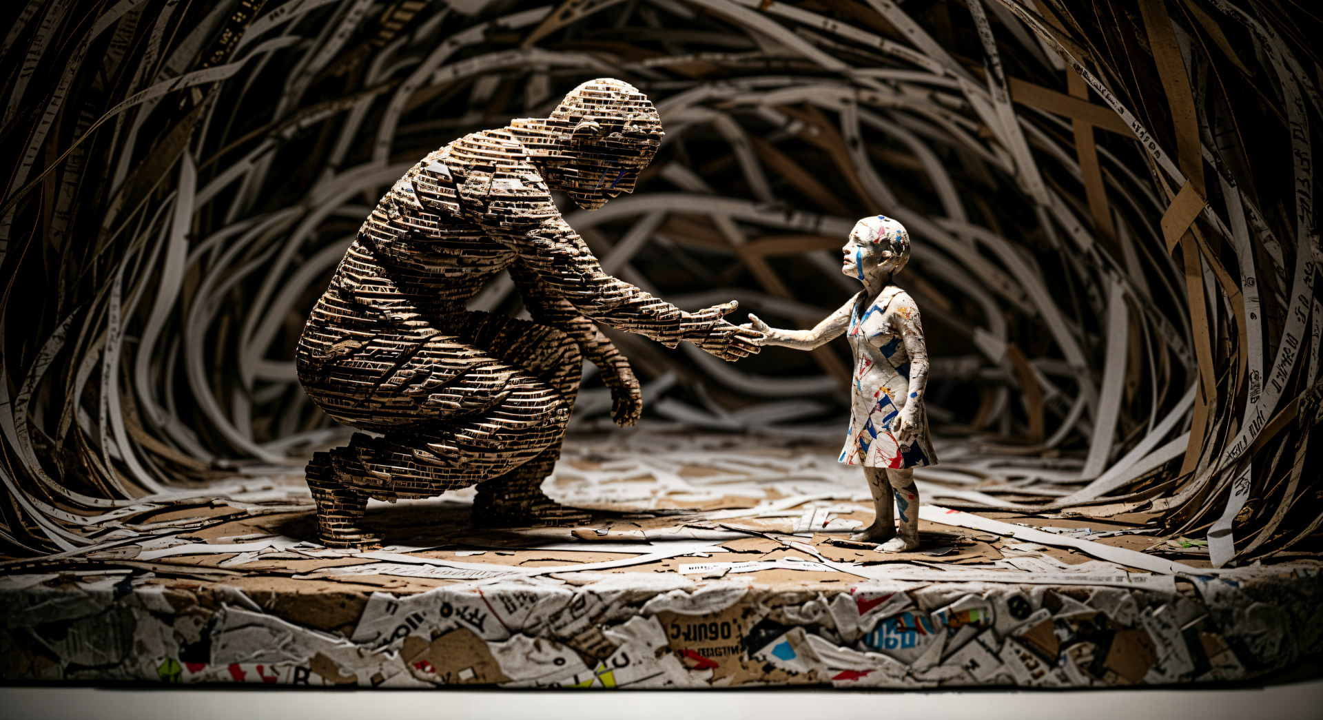 4K Ultra HD Wallpaper — Cardboard Colossus Reaches for Little Girl by ...