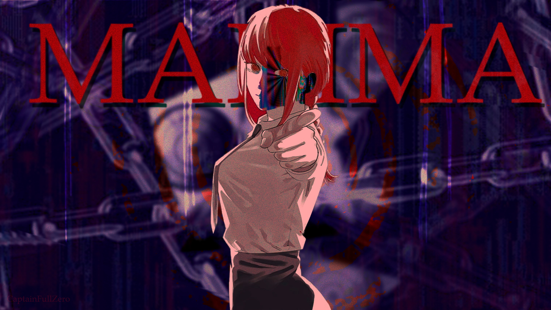 Makima: Glitched Dominion — Chainsaw Man HD Wallpaper